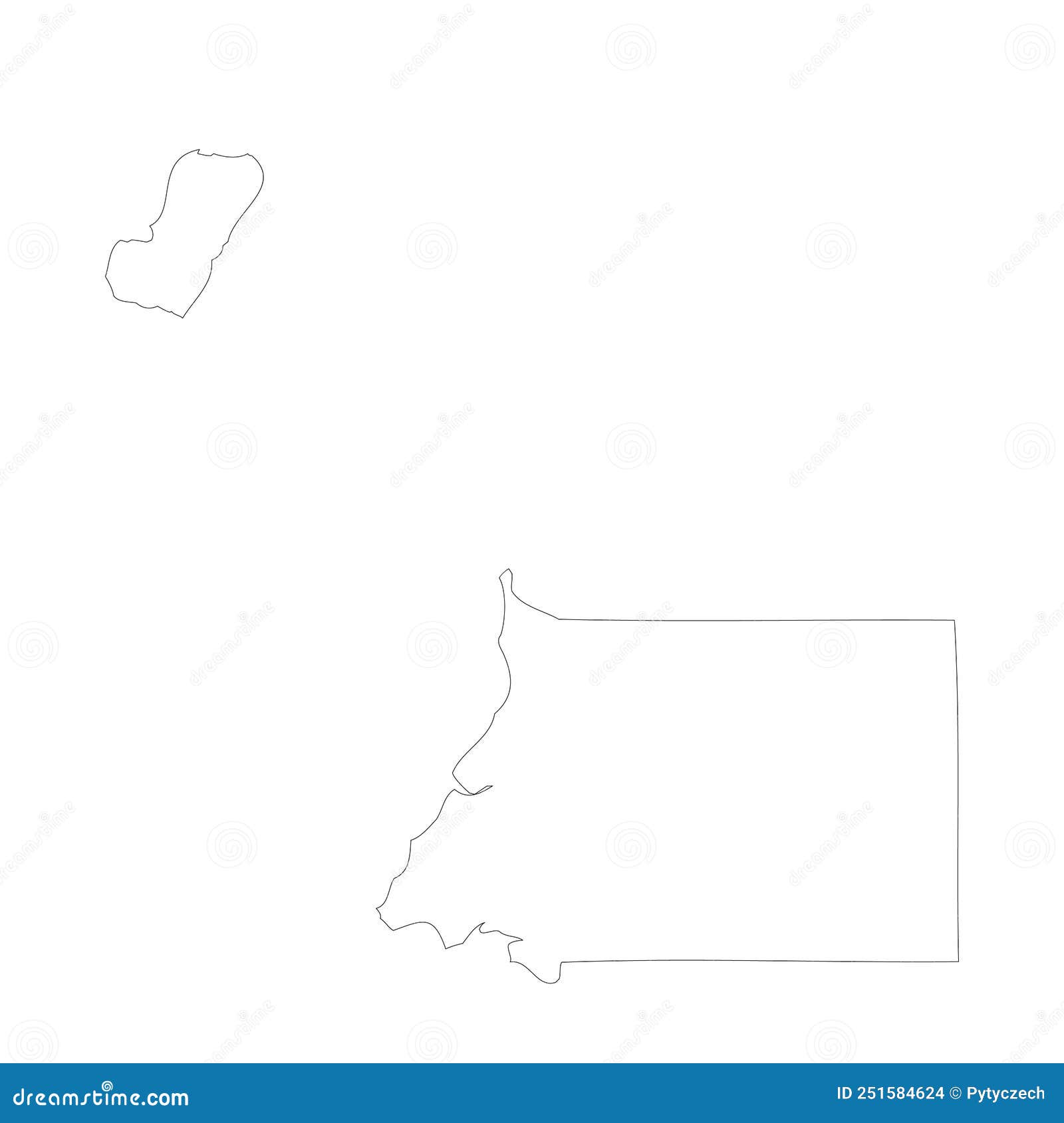 Equatorial Guinea Vector Country Map Outline Stock Vector