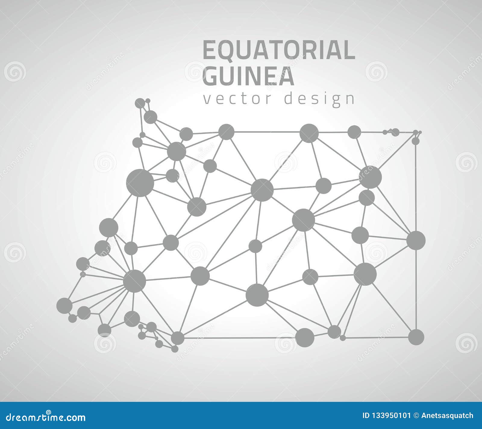 Equatorial Guinea Vector Dot Grey Outline Triangle Perspective Modern Map Stock Vector ...