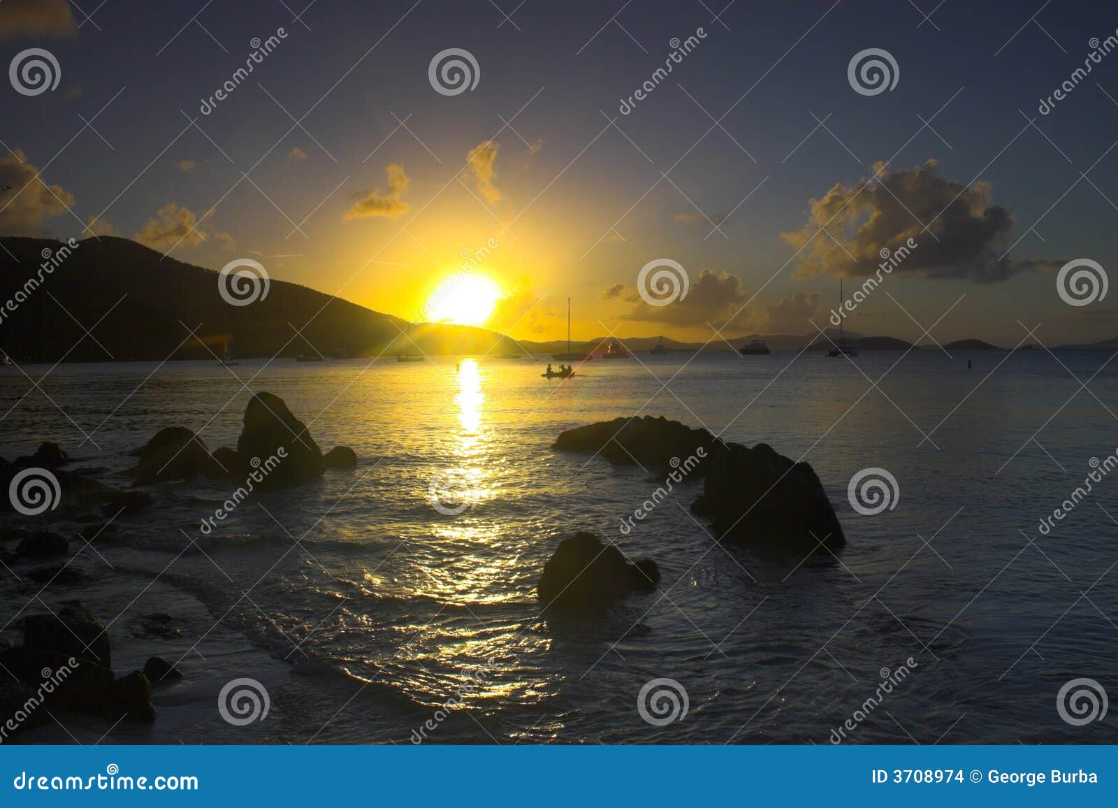 Equatorial sunset stock photo. Image of beach, john, landscape - 3708974