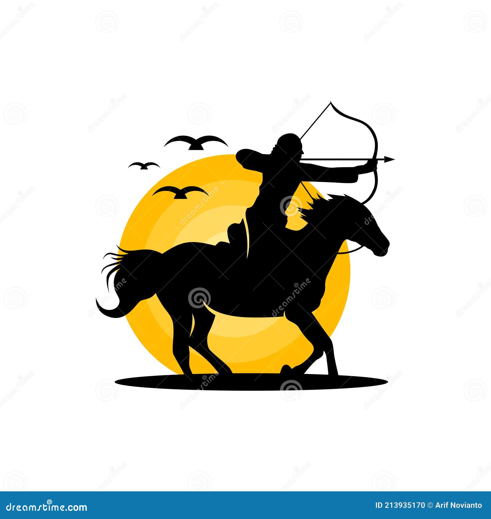 Equestrian Archer Warrior Logo Stock Vector - Illustration of cowboy ...