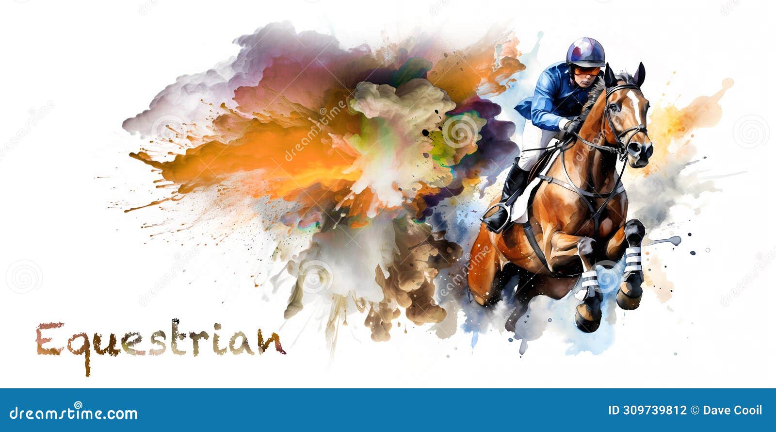 EQUESTRIAN - Colourful Watercolour Web Banner for Olympic Equestrian ...