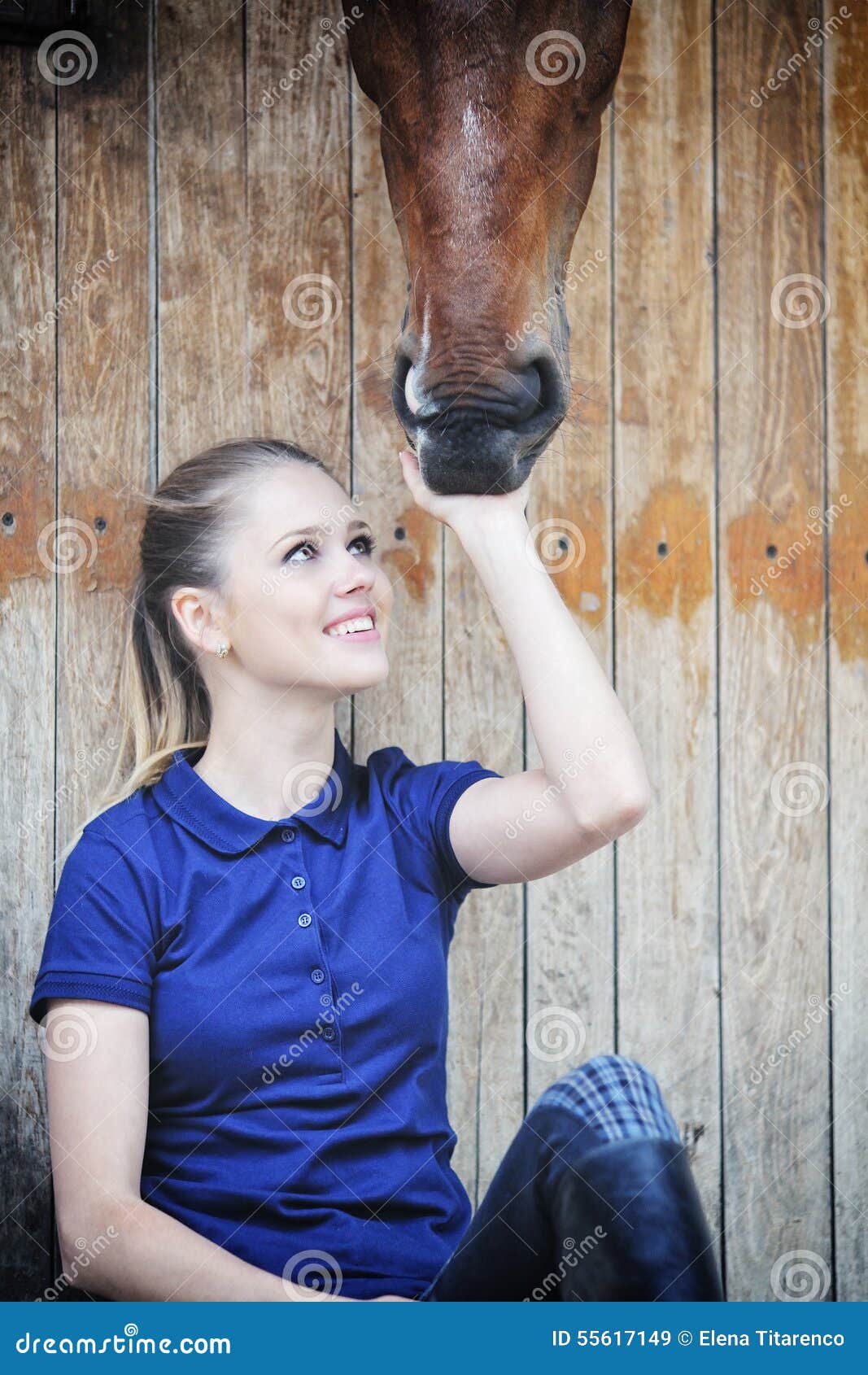 Equestrian Girl And Horse In Stable Royalty-Free Stock Image ...