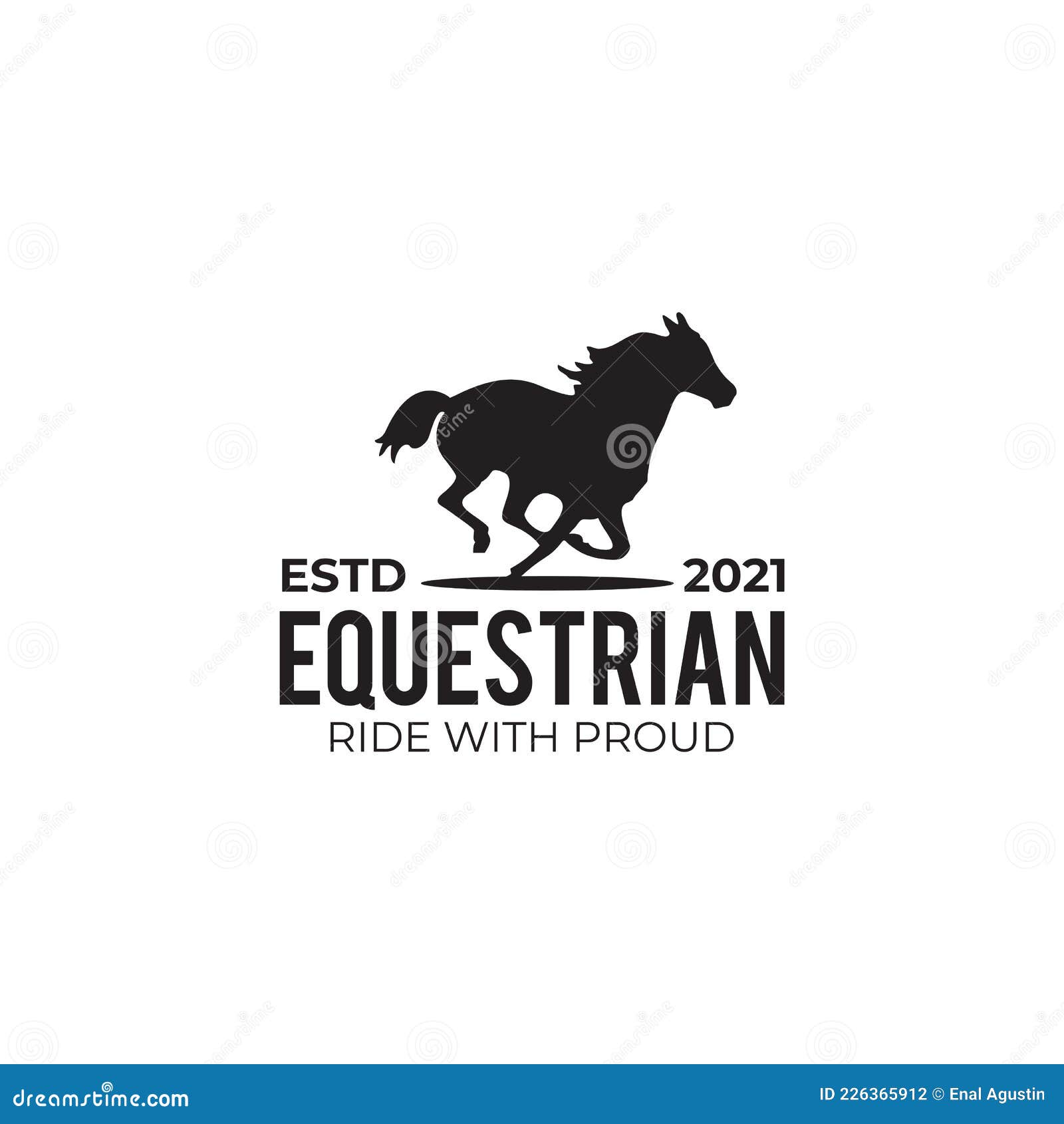 Equestrian Horse Logo Design Template Stock Vector - Illustration of ...