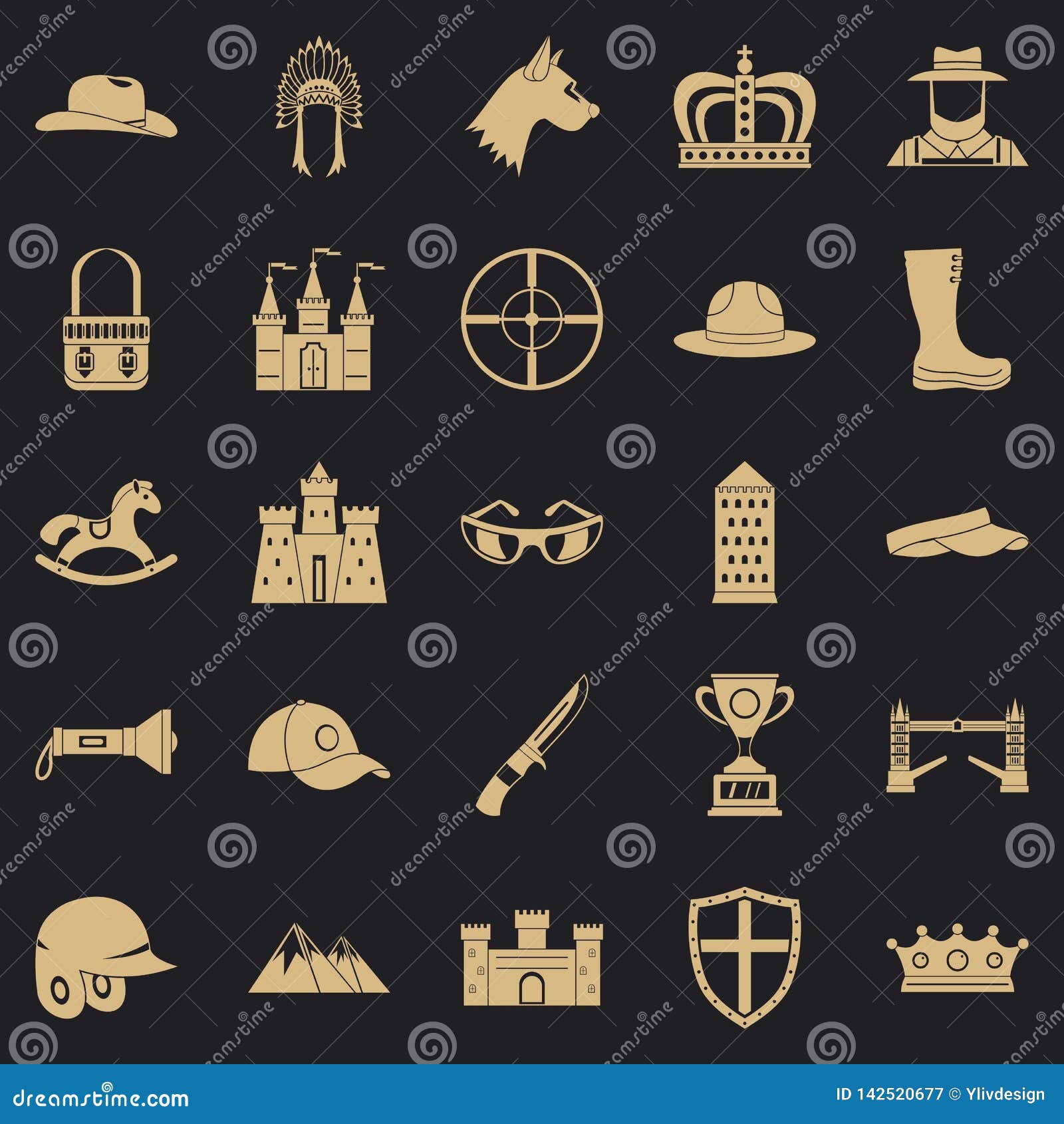 Equestrian Icons Set, Simple Style Stock Vector - Illustration of ...
