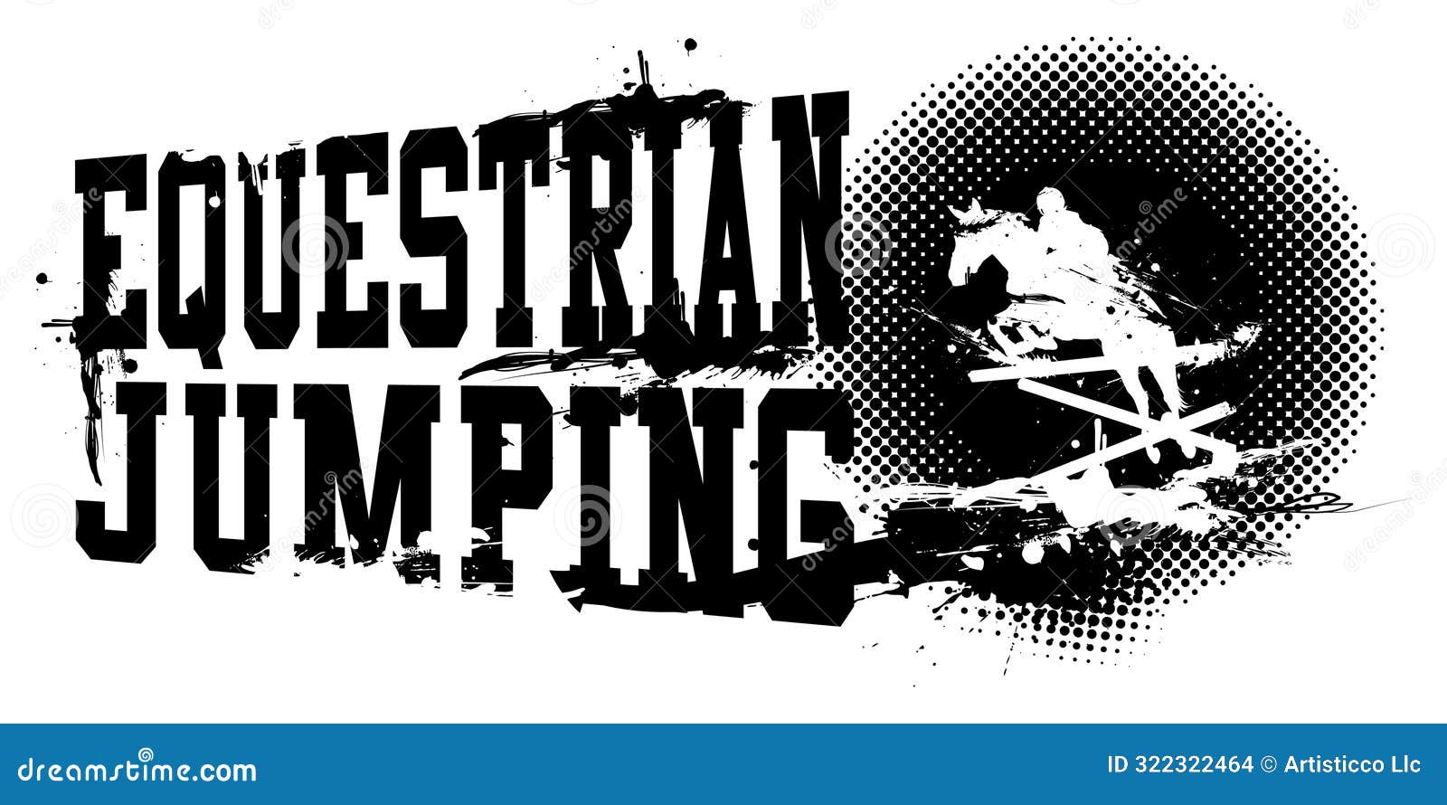 Equestrian Jumping Horse Banner Vector Illustration Stock Vector ...