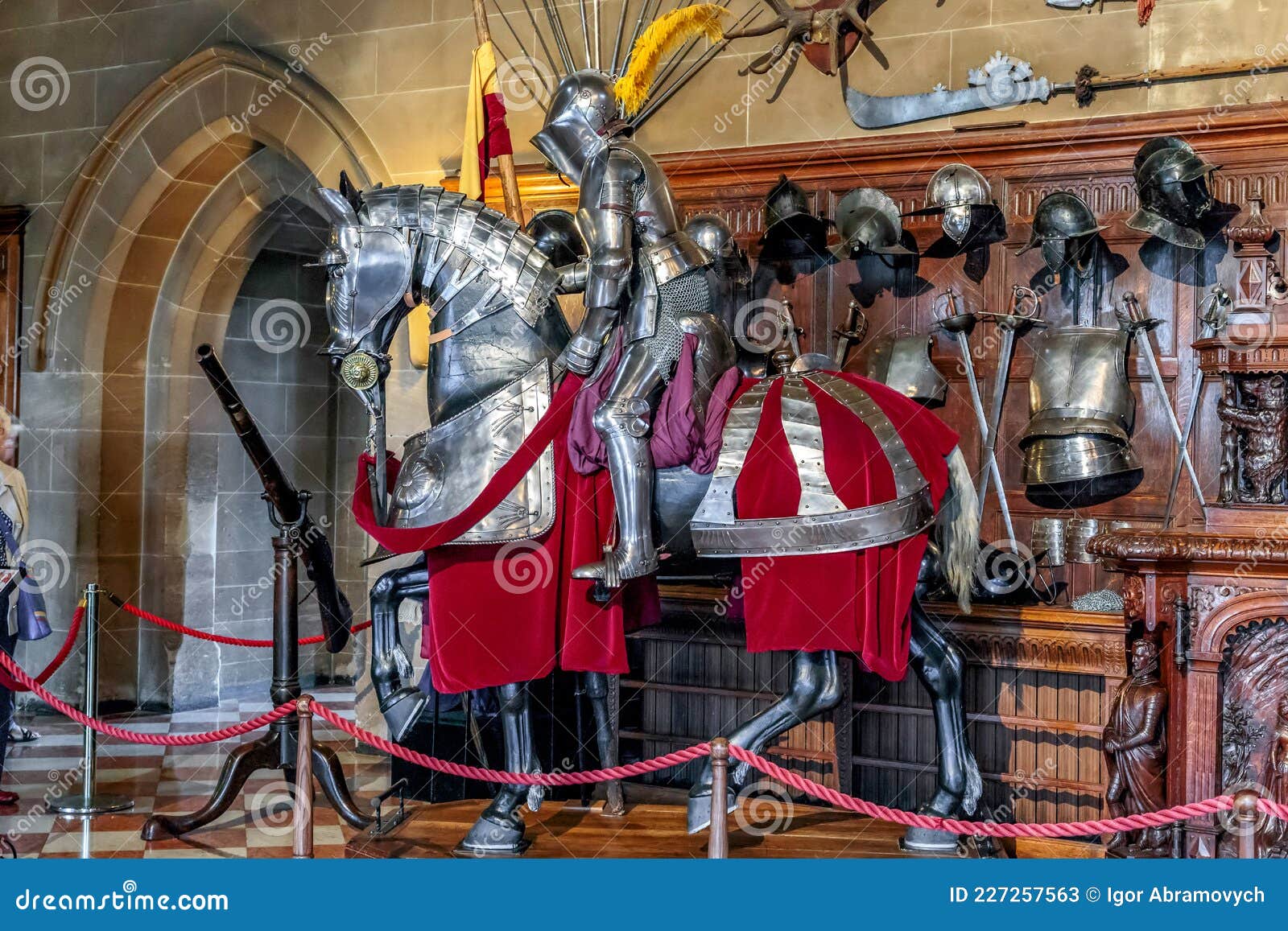 Equestrian Knight in the Great Hall of Warwick Castle, UK Editorial ...