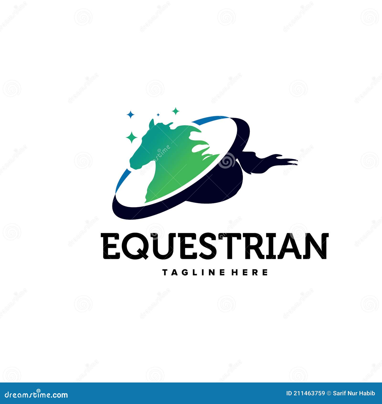 Equestrian Logo Design Template Stock Vector - Illustration of black ...