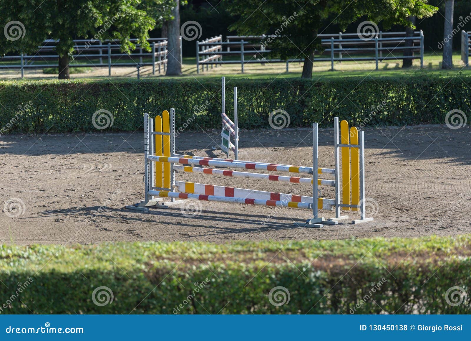 Equestrian Obstacle: Empty Field for Horse Jumping Competition. Stock ...
