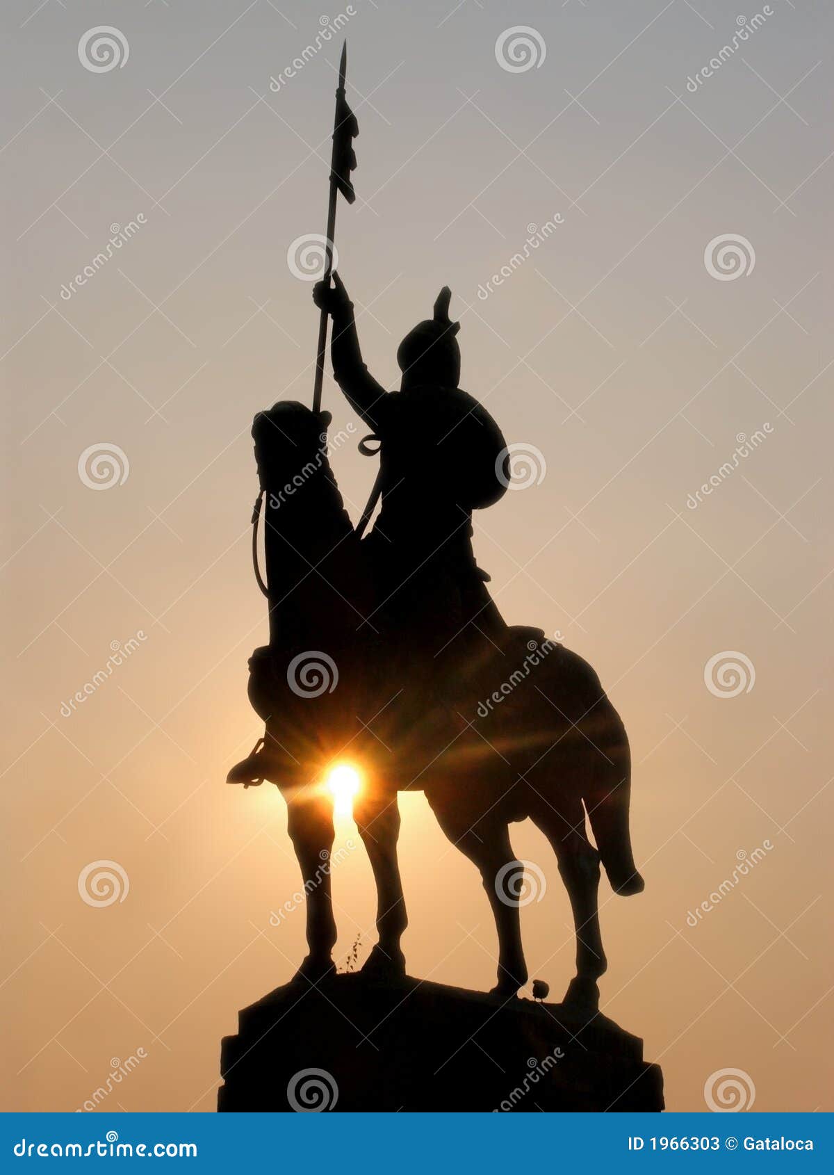 Equestrian Statue Backlight Stock Image - Image of moresque, helmet ...