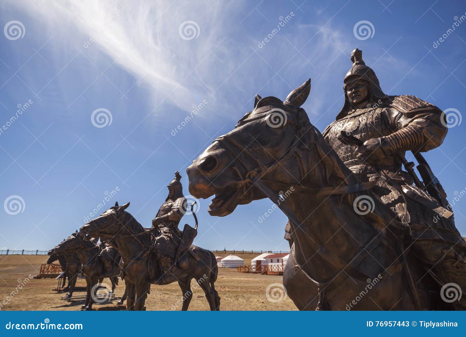 Equestrian Statues of Warriors of Genghis Khan Editorial Stock Photo ...