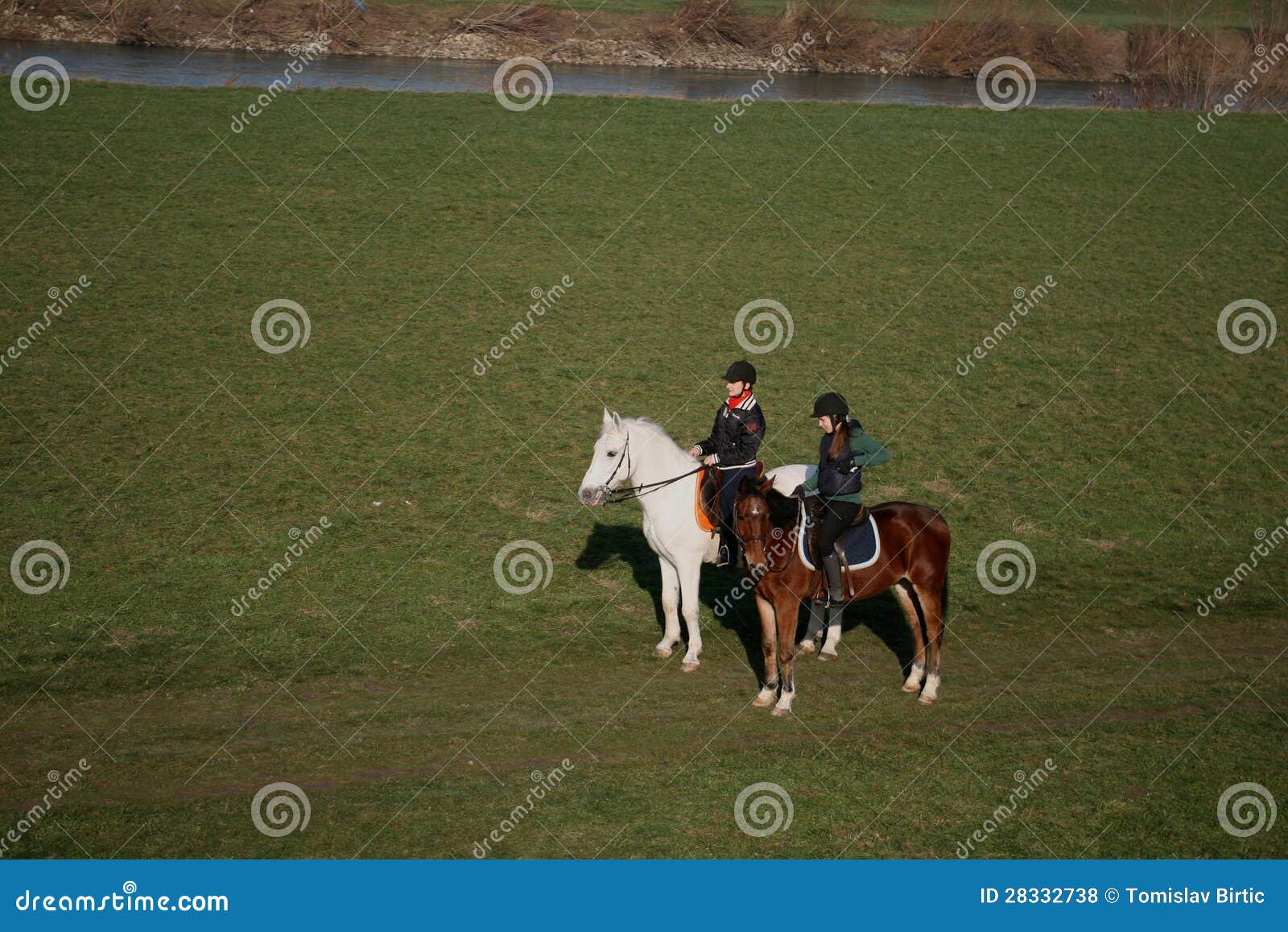 Equestrians at the River Shore Editorial Stock Photo - Image of ...