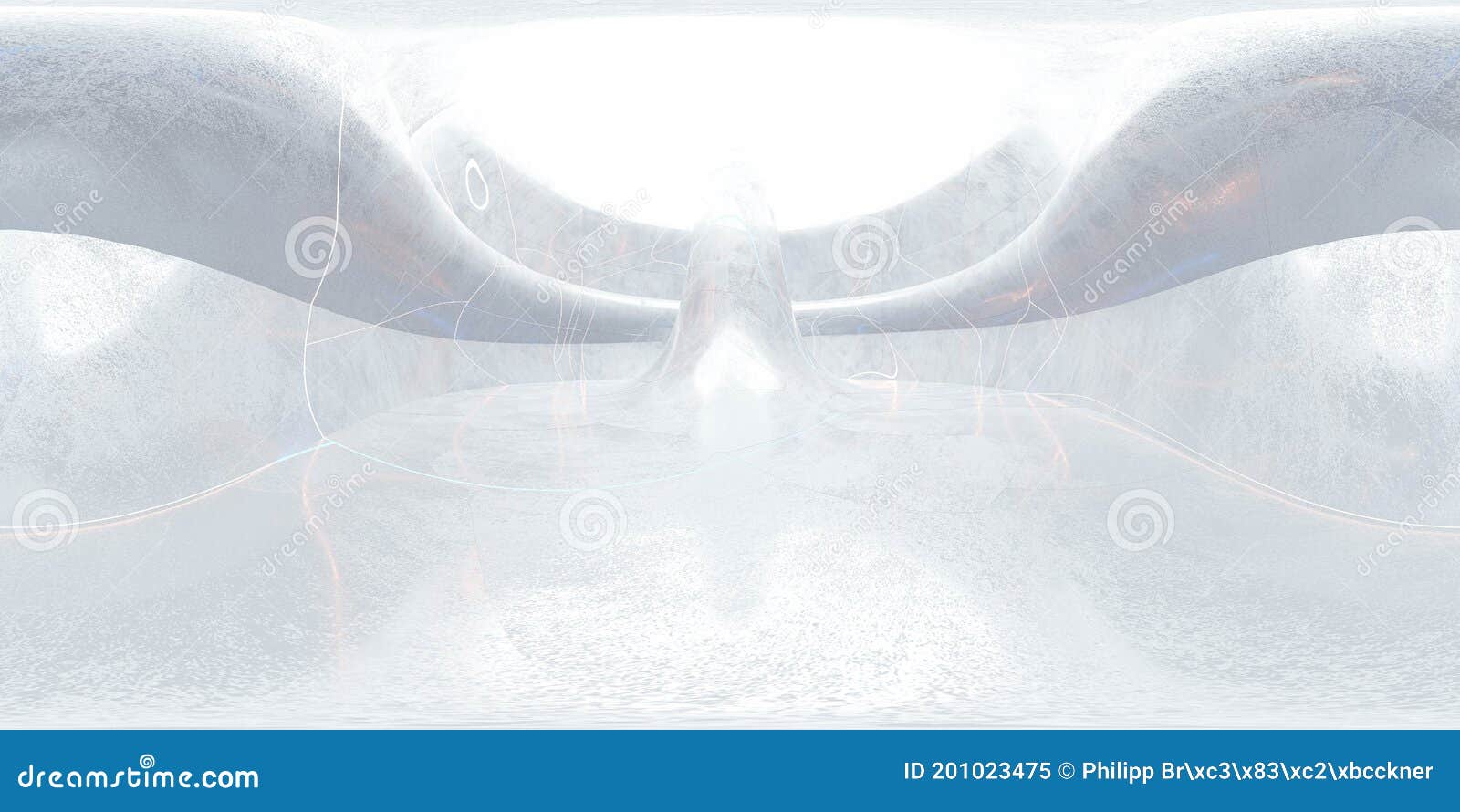 360 Equi Rectangular Panorama Modern Futuristic Abstract White Render ...