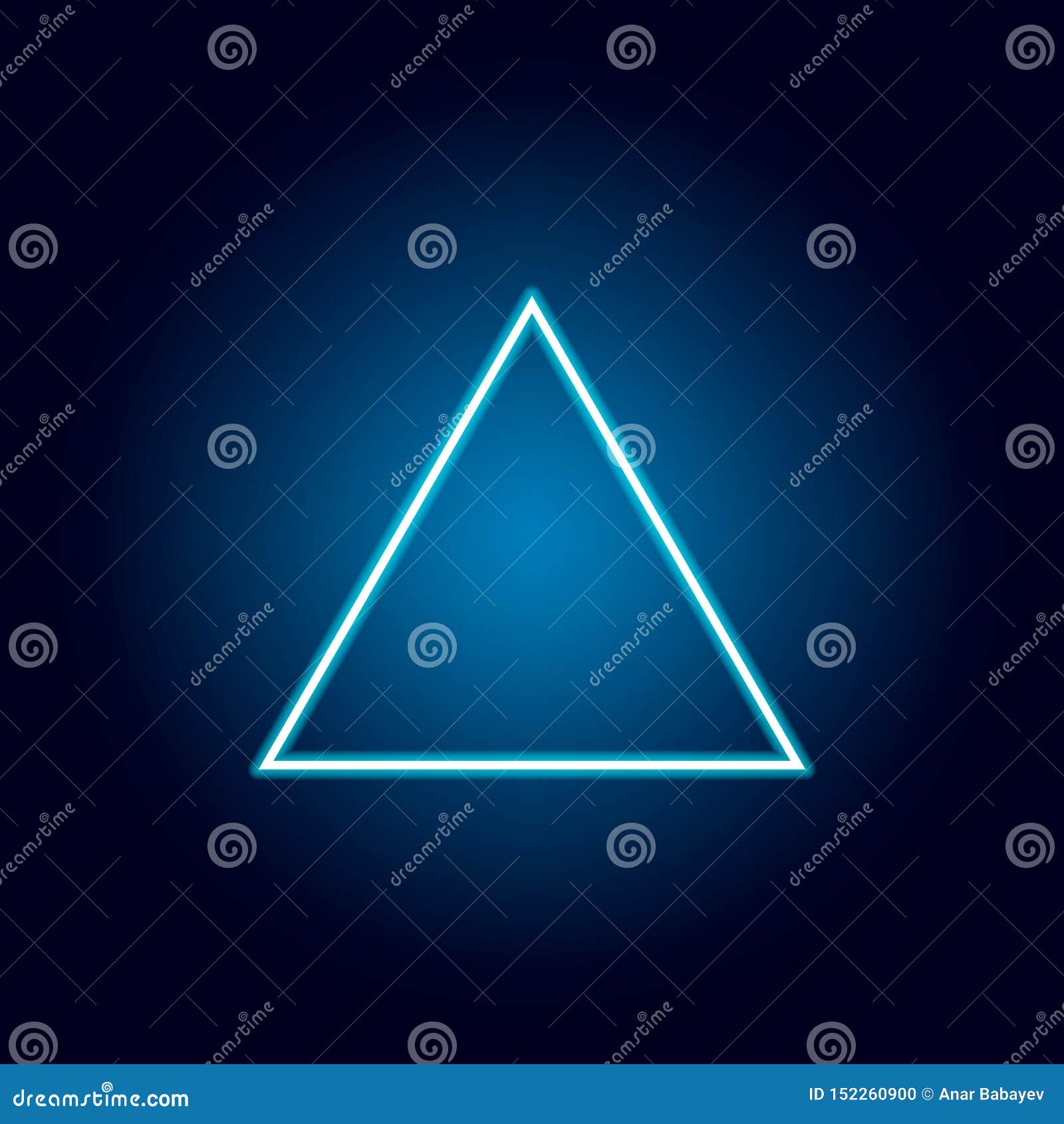 Equilateral Triangle Icon in Neon Style. Geometric Figure Element for ...