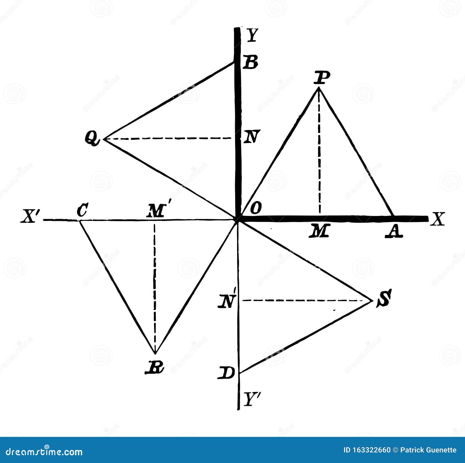 Equilateral Triangles Vintage Illustration Stock Illustration ...