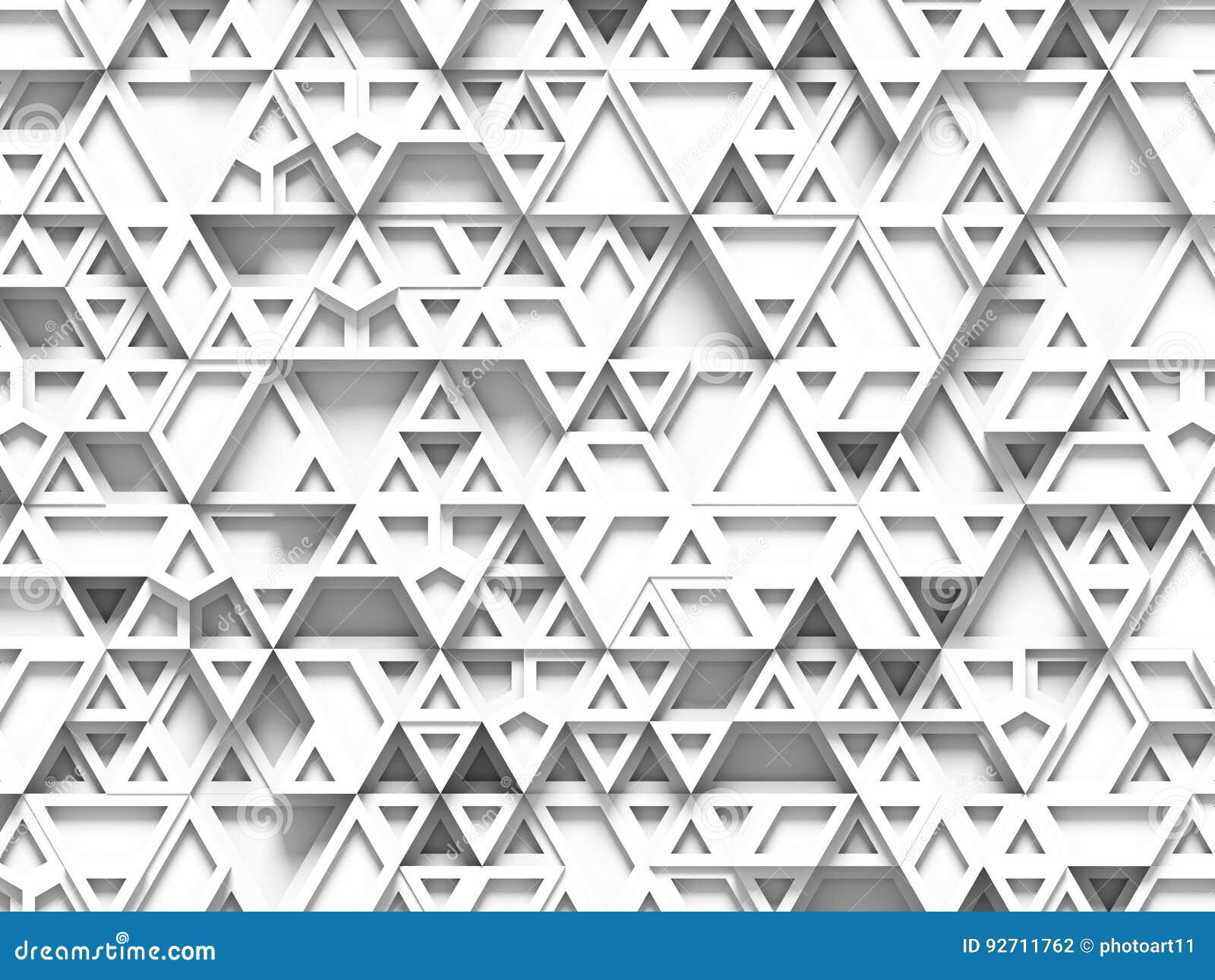 Equilateral Triangles - White Abstract Background with Shadows Stock ...