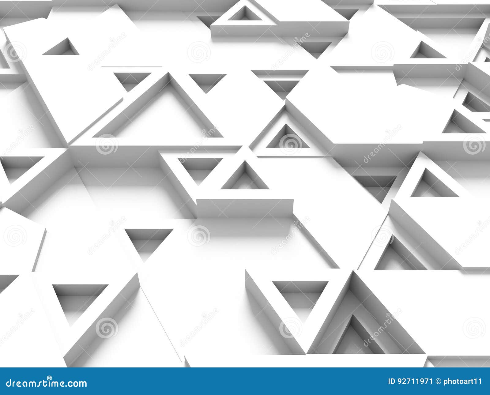 Equilateral Triangles - White Abstract Background with Shadows Stock ...