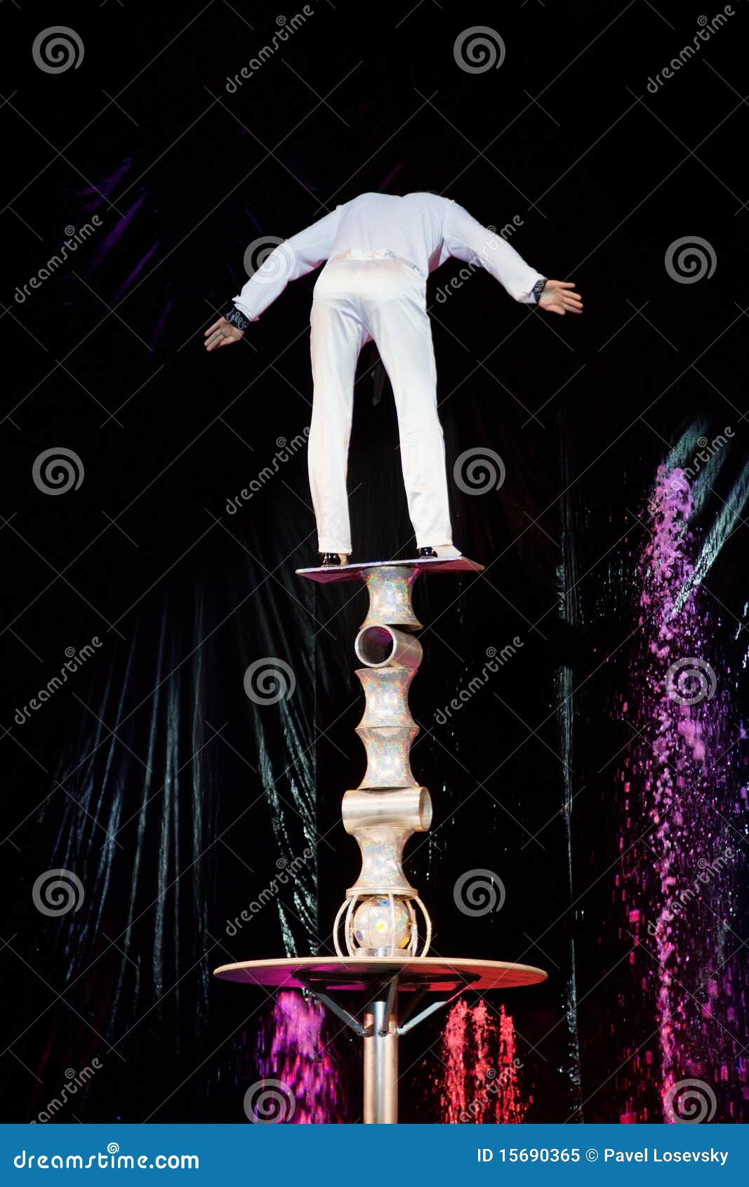 Equilibrist Skillfully Balances in Circus Editorial Image - Image of ...