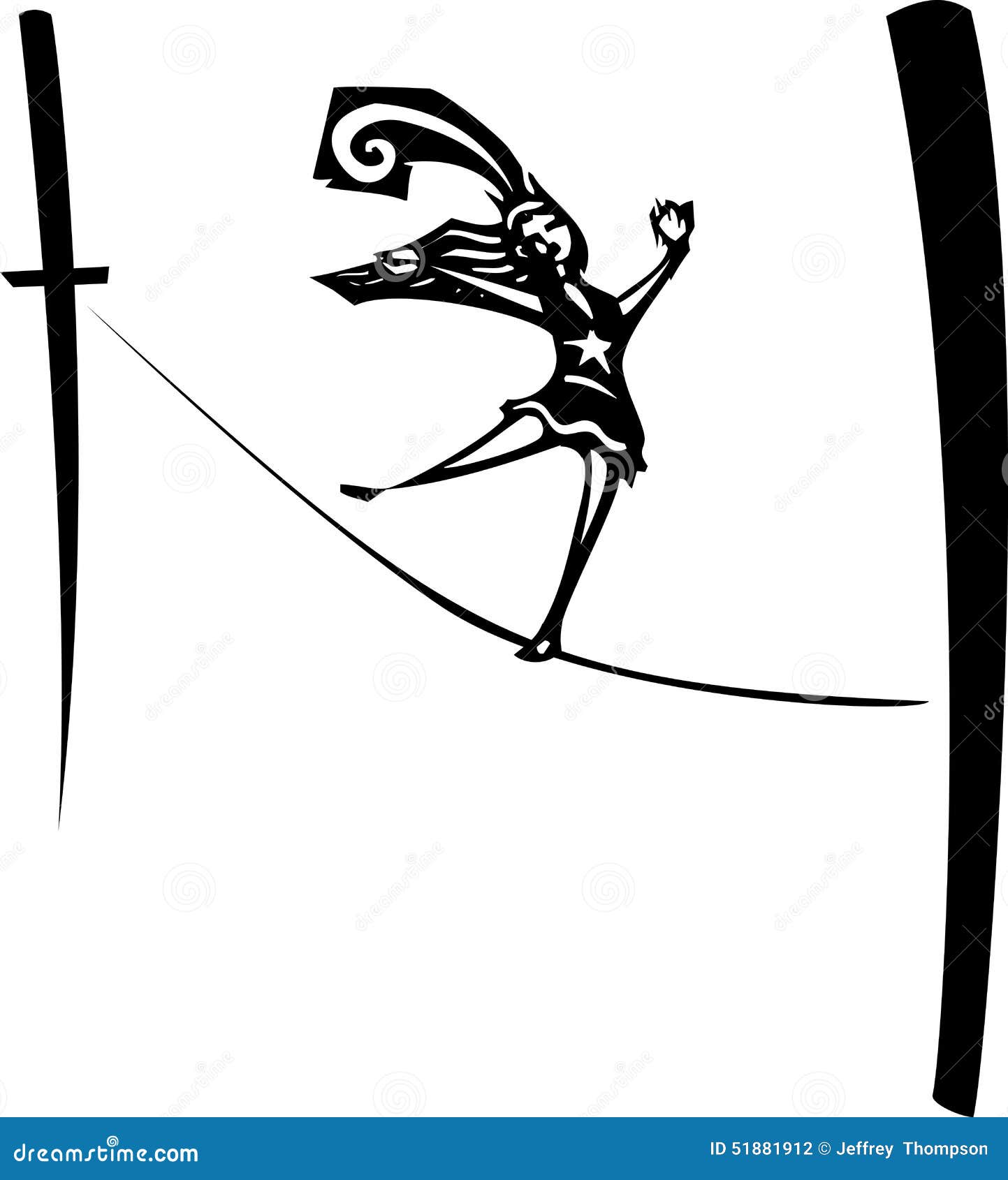 Equilibrista ilustração do vetor. Ilustração de habilidade - 51881912