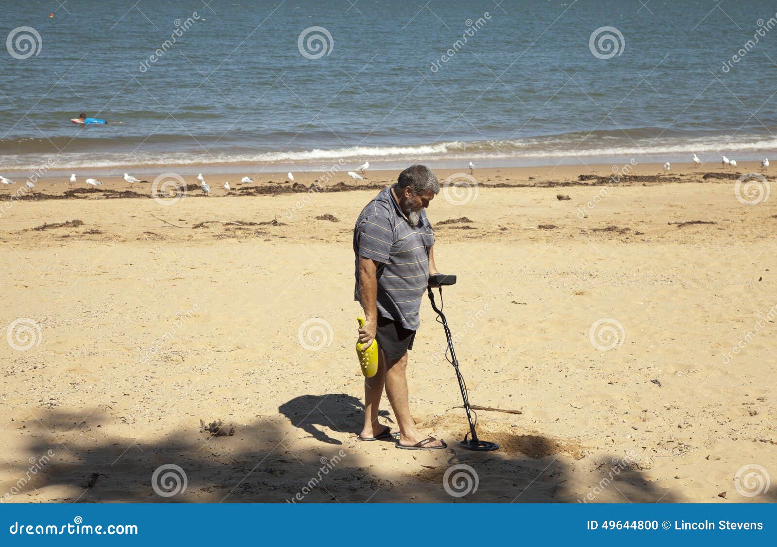 Equipaggi La Ricerca Con Il Metal Detector Sulla Spiaggia Con Le Grandi ... Equipaggi La Ricerca Con Il Metal Detector Sulla Spiaggia Con Le Grandi ...