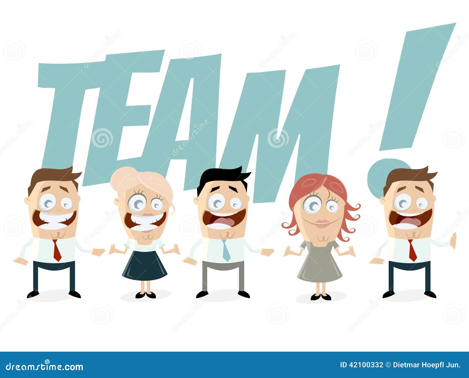 Equipe Do Negócio Engraçado Ilustração do Vetor - Ilustração de grupo ...