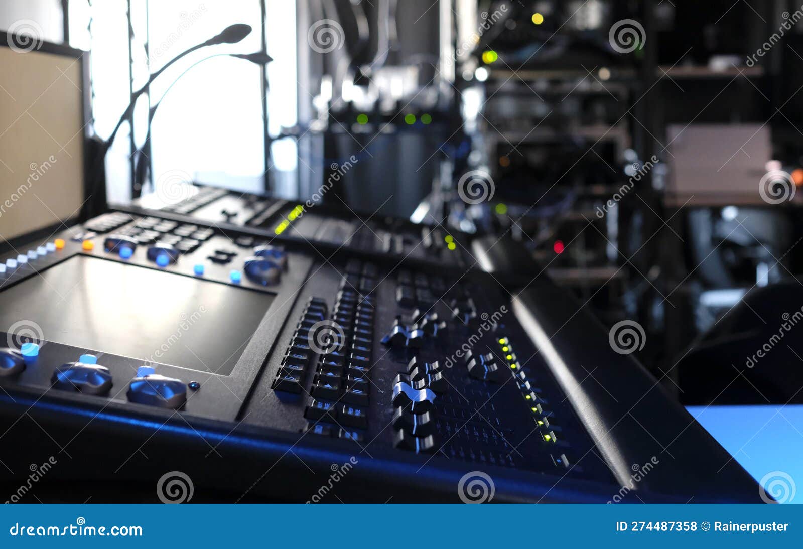 Equipment Backstage in a TV Studio Stock Photo - Image of audio ...