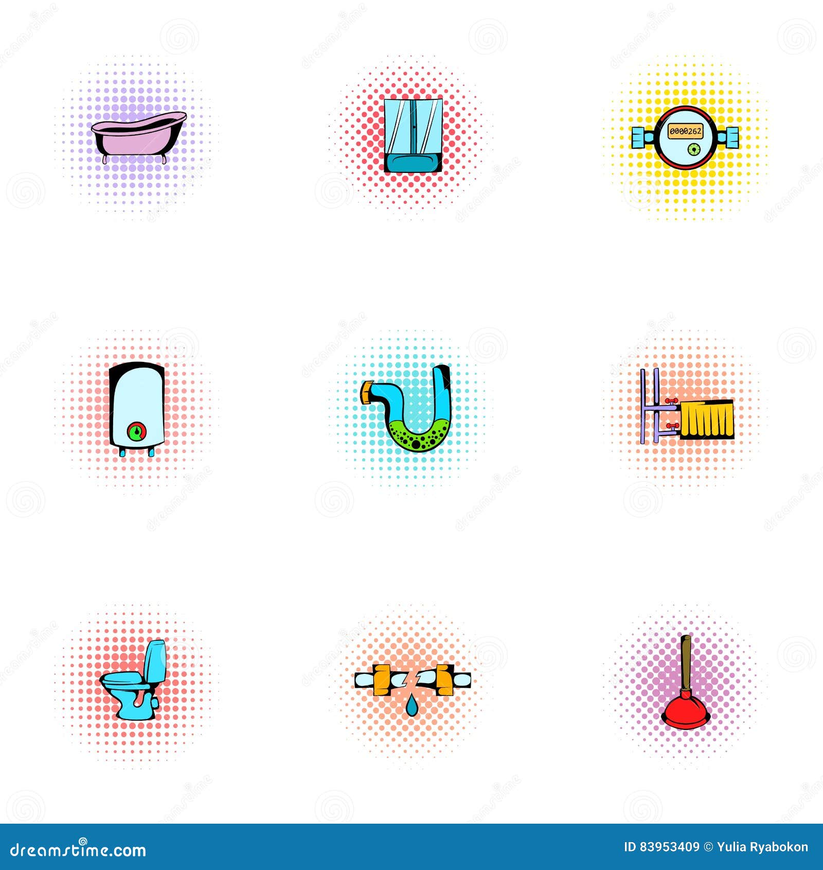 Equipment for Bathroom Icons Set, Pop-art Style Stock Vector ... Equipment for Bathroom Icons Set, Pop-art Style Stock Vector ...