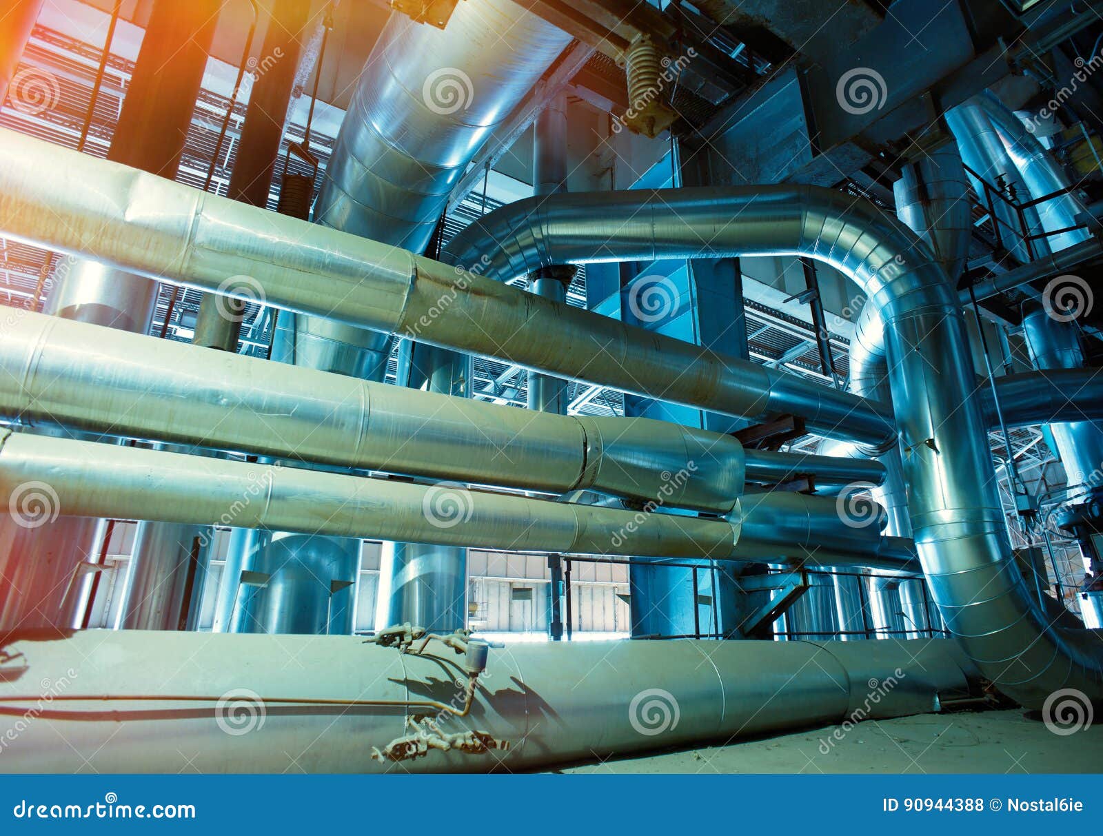 Equipment, Cables And Piping Stock Photo - Image of blue, insulation ...