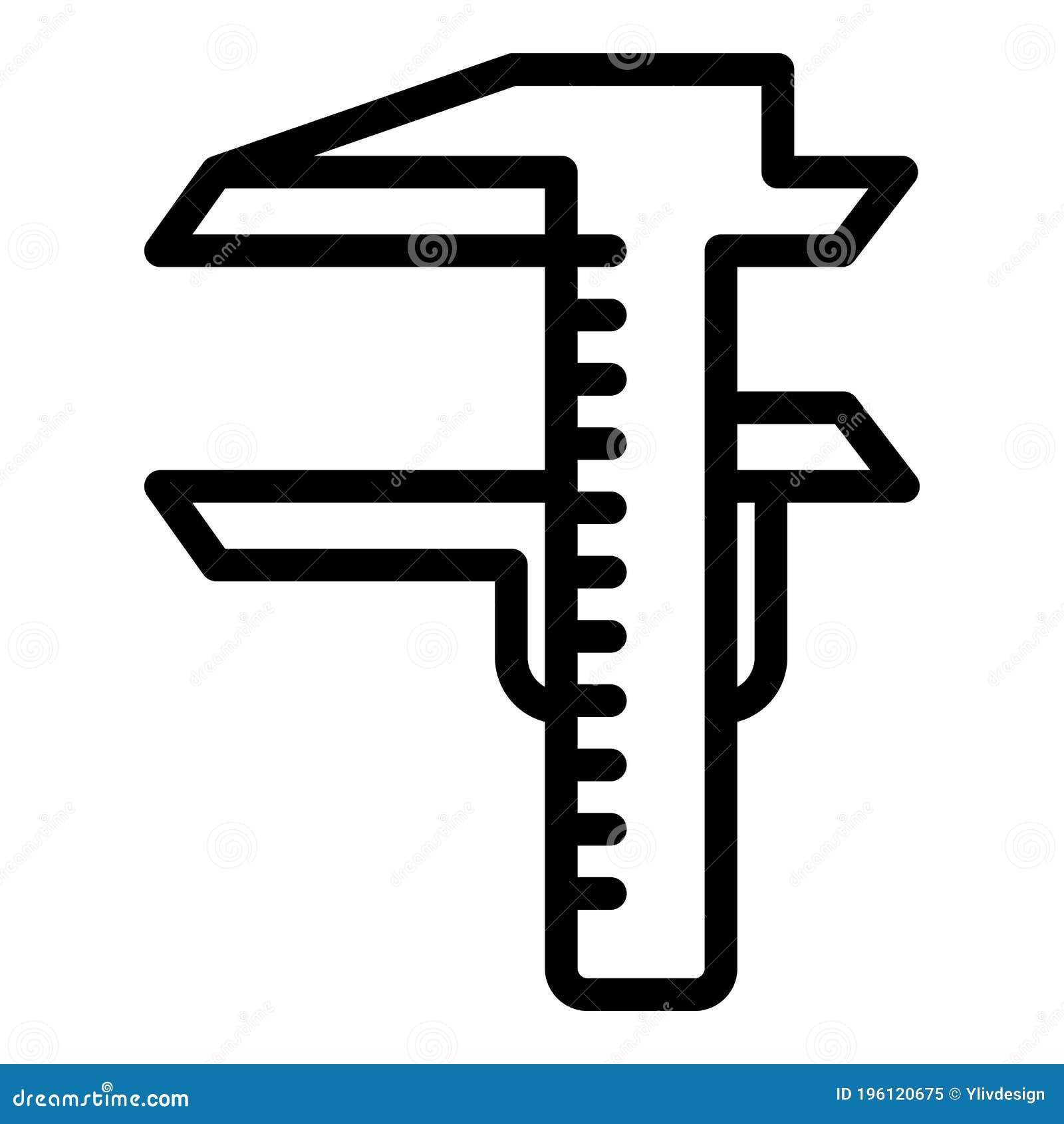 Caliper Outline Vector Icon. Thin Line Black Caliper Icon, Flat Vector ...