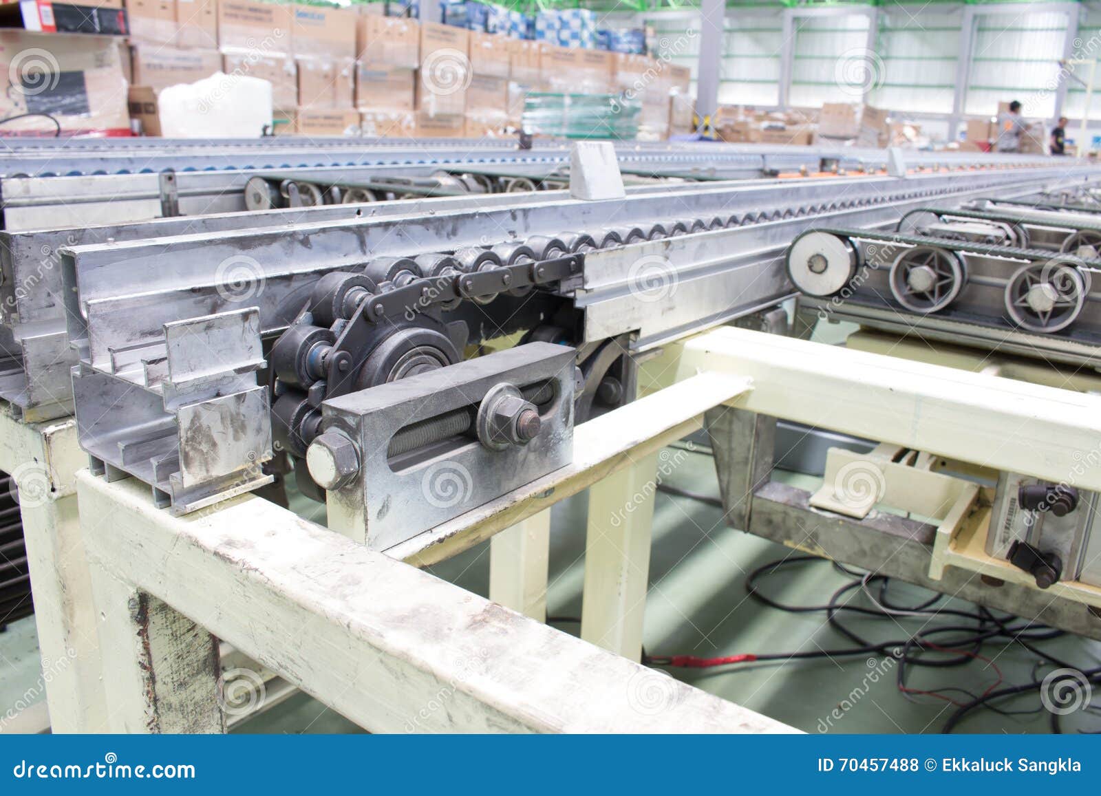 The Equipment Chain Tension Line of Conveyor Stock Photo - Image of ...