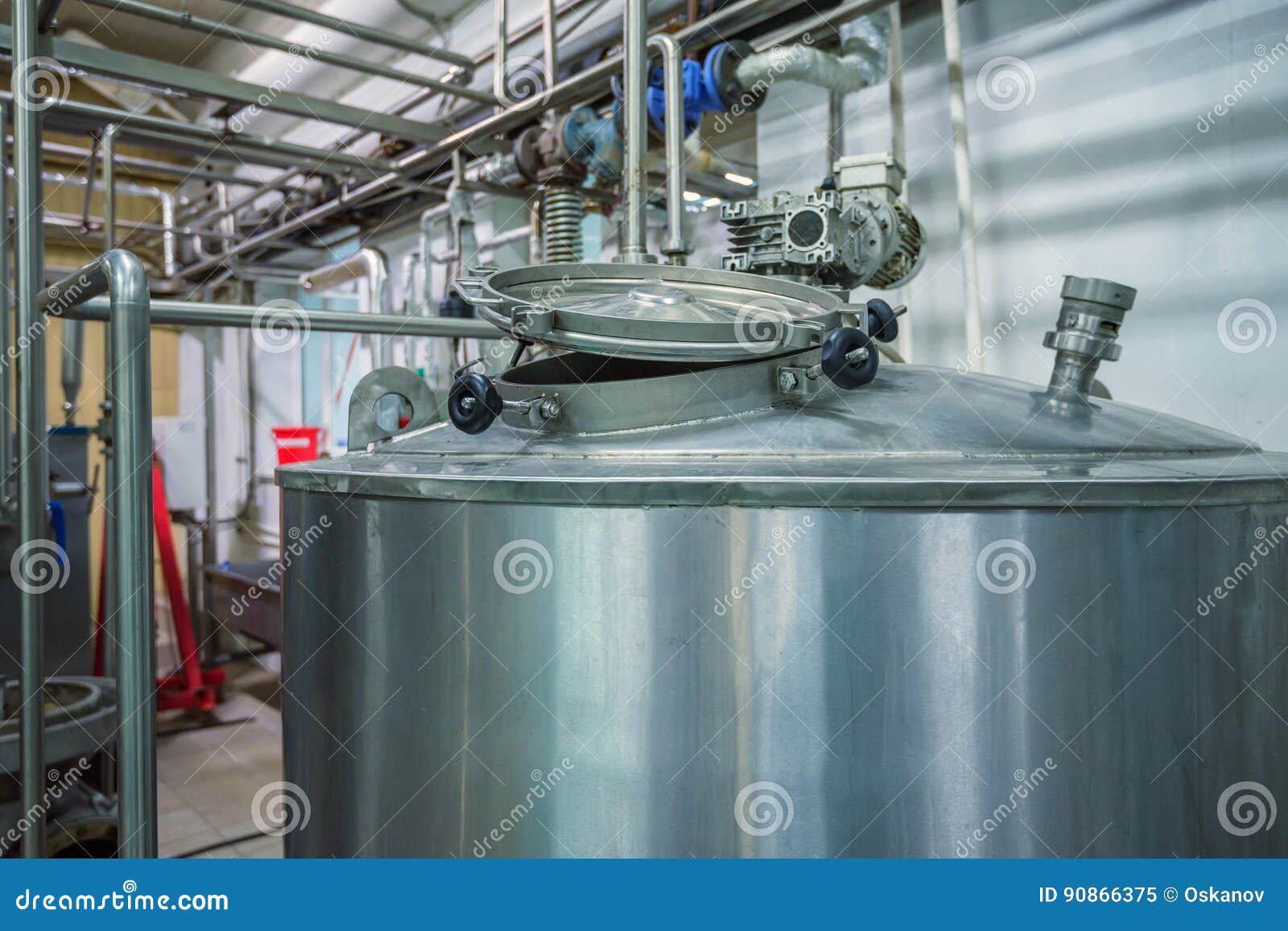 Equipment at dairy plant stock image. Image of line, metal - 90866375