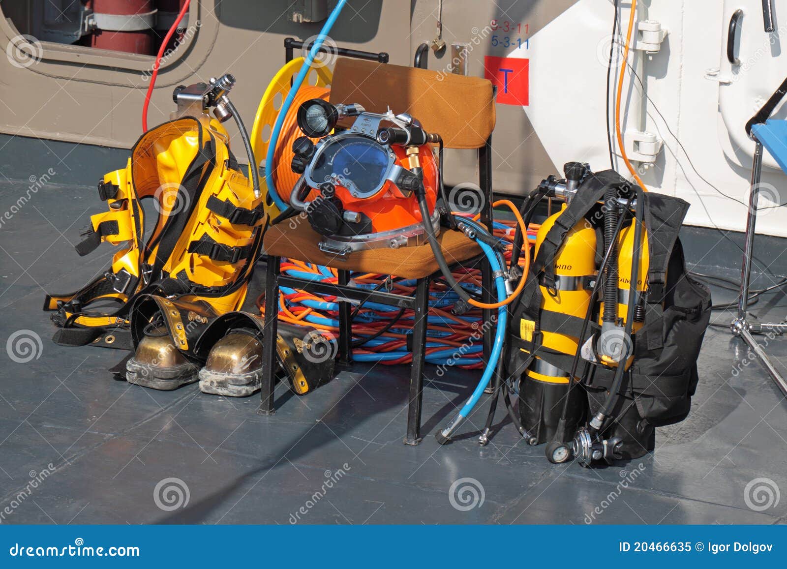 Equipment for Diving on the Deck of a Ship Editorial Image - Image of ...