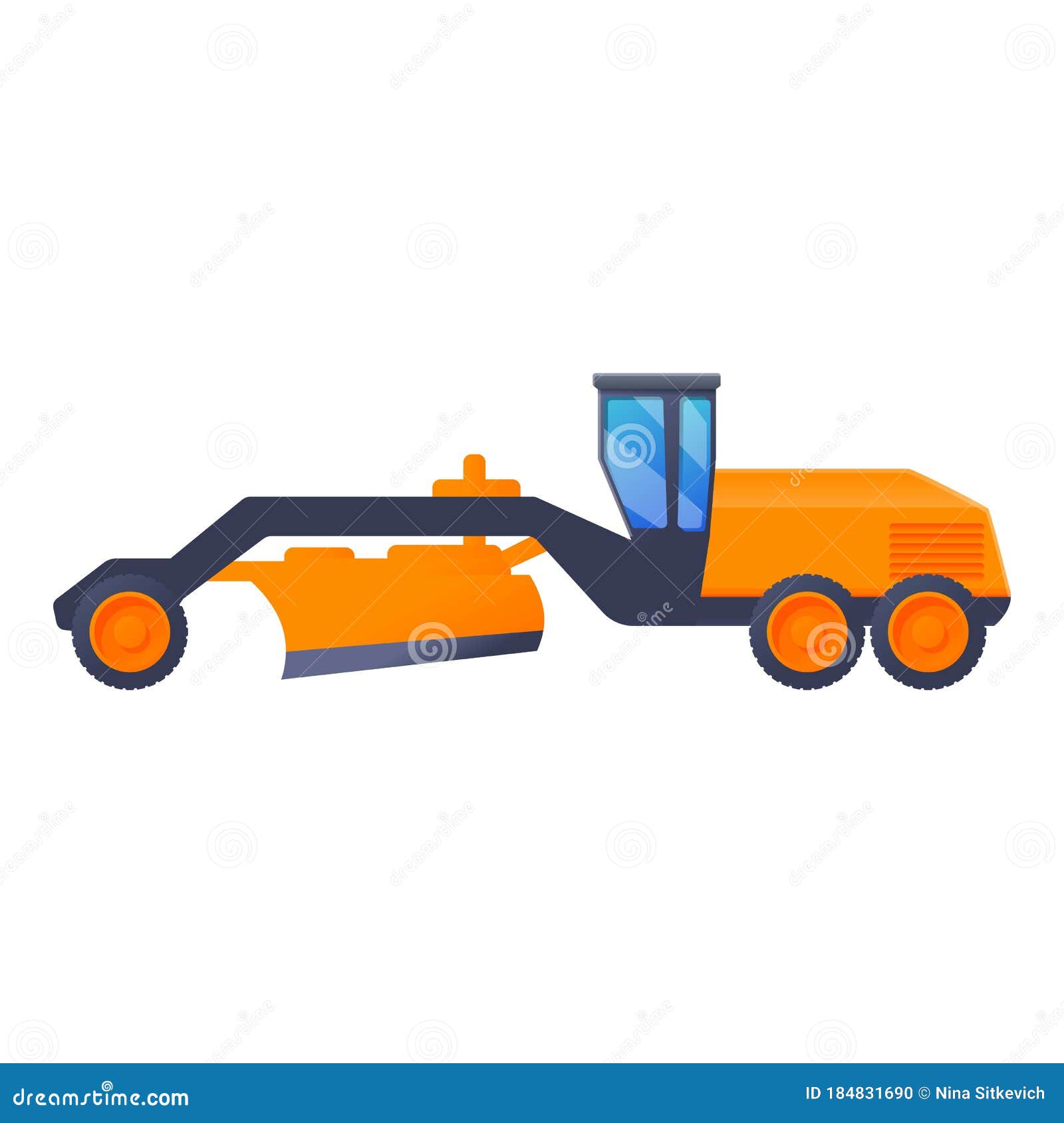 Equipment Grader Machine Icon, Cartoon Style Stock Vector ...