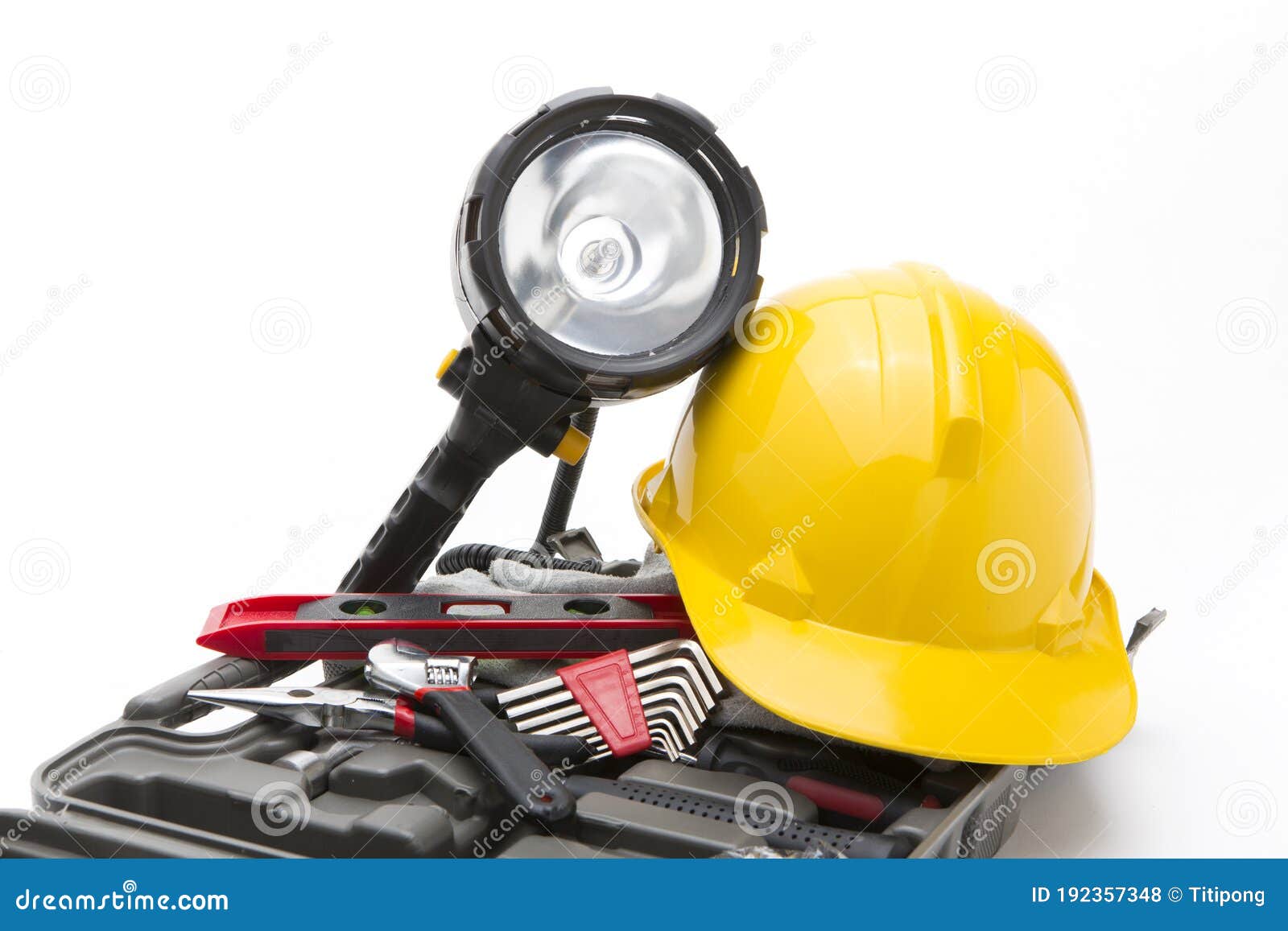 Construction Hat on a White Background Stock Photo - Image of industry ...