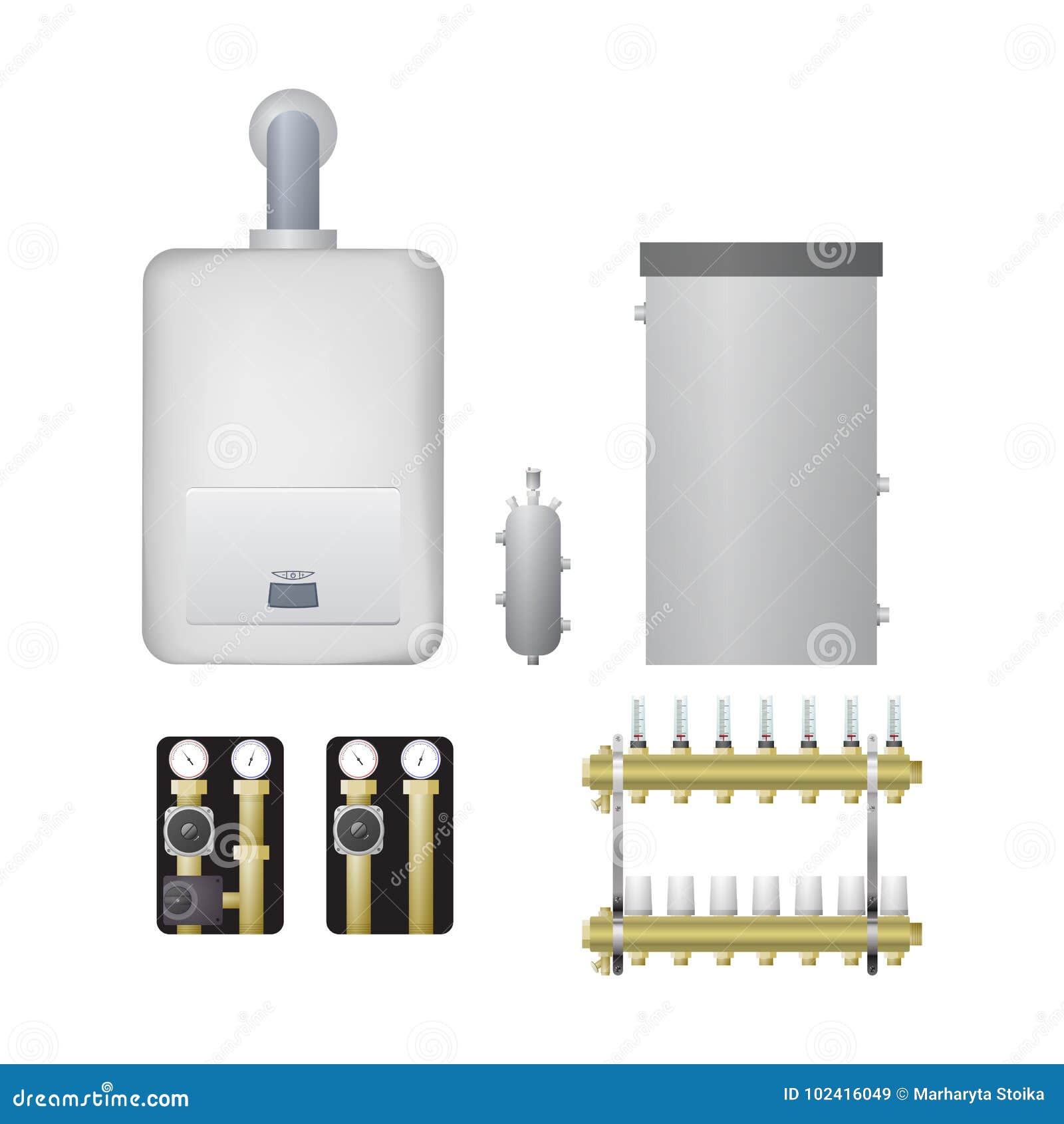 Equipment for Heating System Vector Illustration. Stock Vector ...