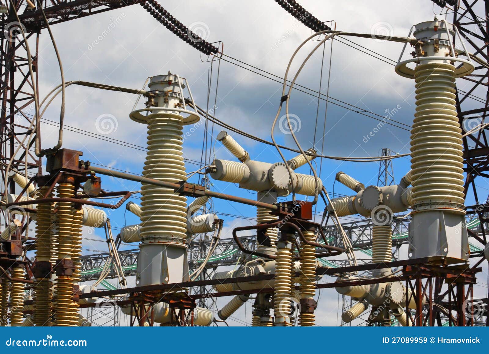 Equipment of High-voltage Electric Substation Stock Image - Image of ...