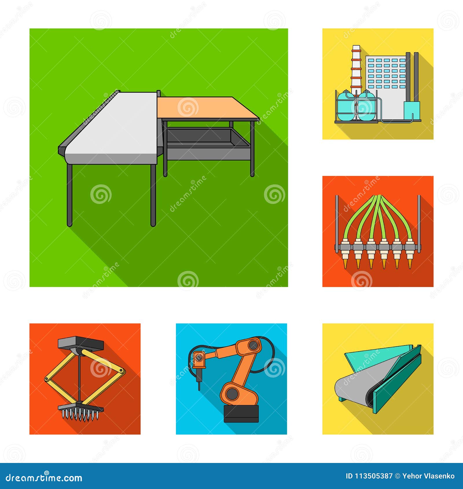 Equipment and Machine Flat Icons in Set Collection for Design.Technical ...