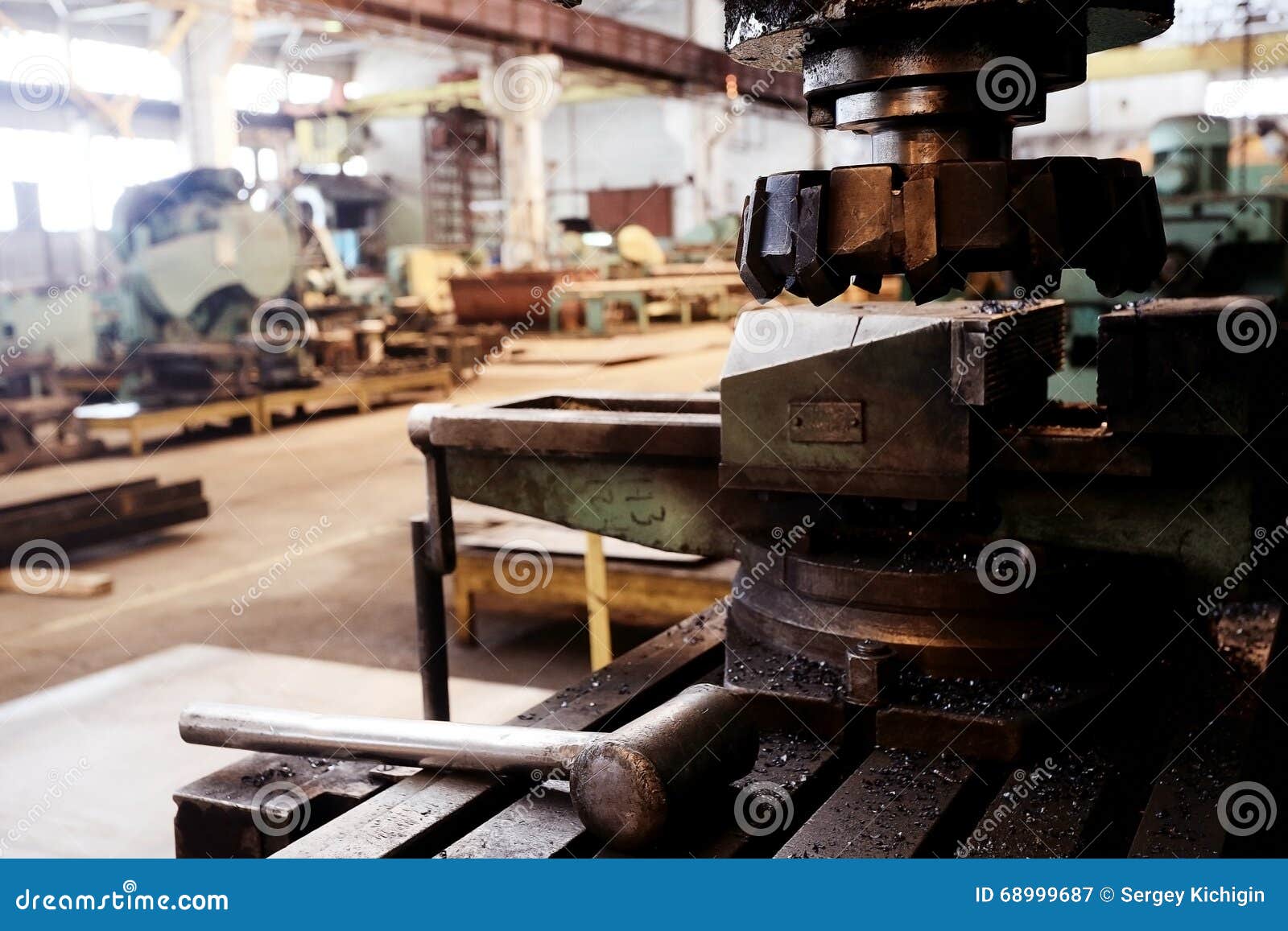 Old Machinery In A Factory From The Mid-20th C. Working Machine-tool ...