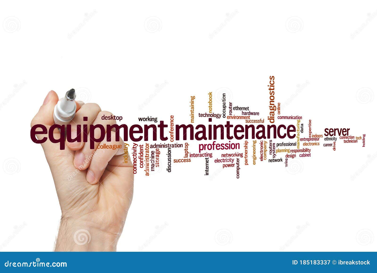 Equipment Maintenance Word Cloud Concept Stock Illustration ...