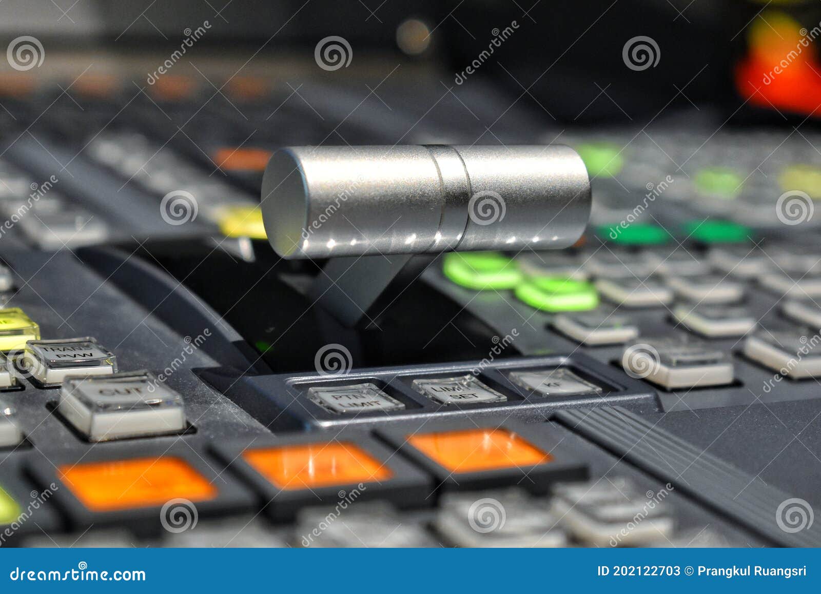 Equipment in Media Control Room. Stock Image - Image of button, color ...