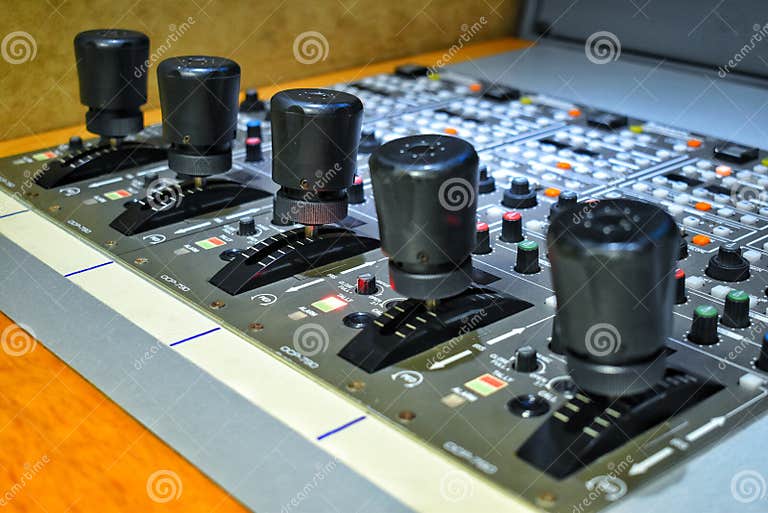 Equipment in Outside Broadcasting Van. Stock Photo - Image of editing ...