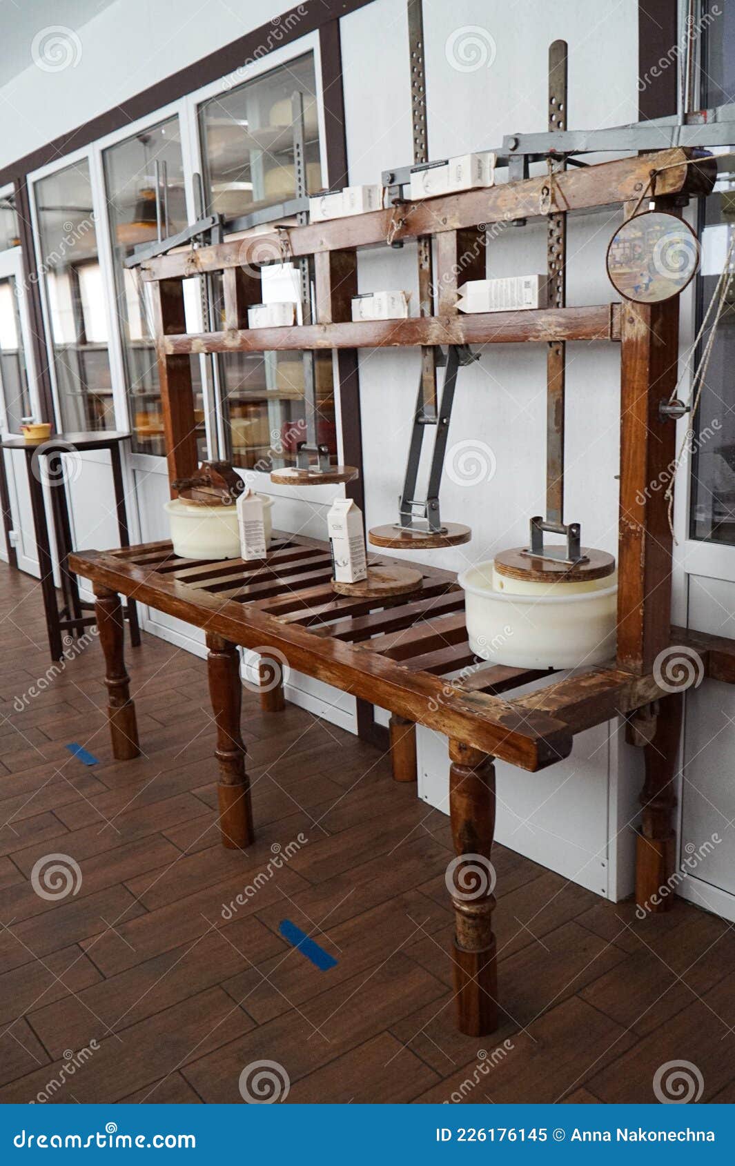 Equipment for the Production and Pressing of Cheese. Stock Image ...