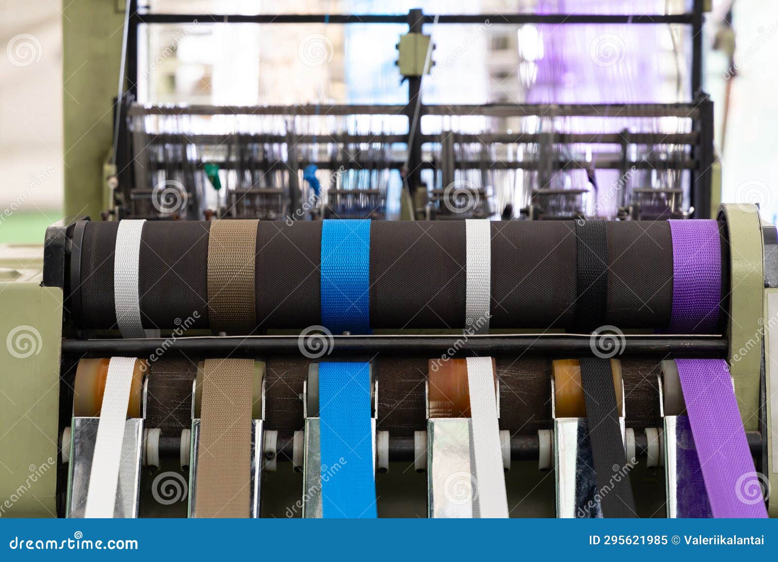 Equipment for Production of Textile Tapes. Textile Factory. Stock Image ...