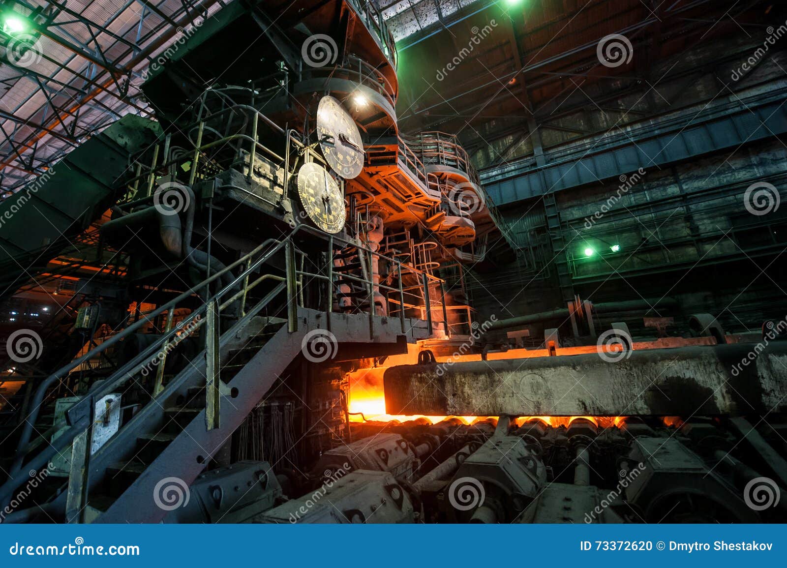 The Equipment of the Rolling Mill Stock Photo - Image of orange, iron ...