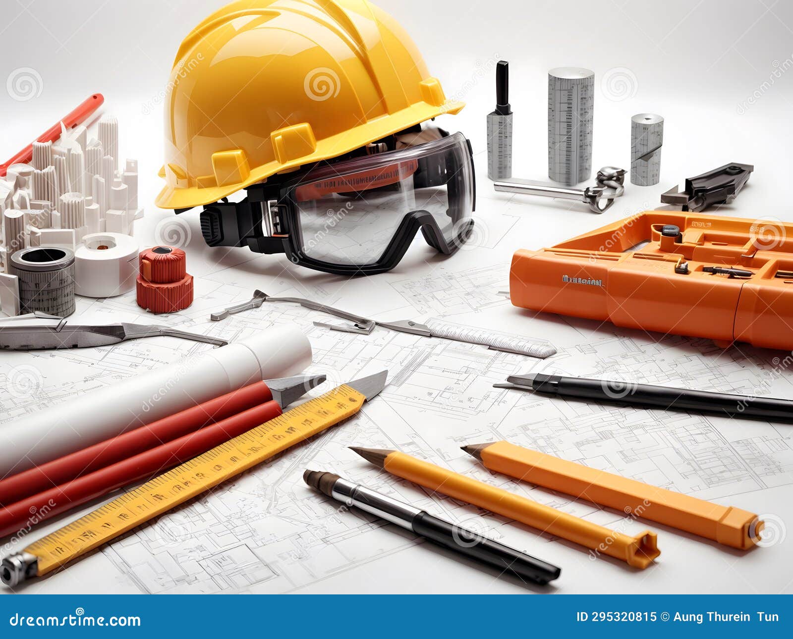 Equipments of a Site Engineer Stock Image - Image of energy, design ...