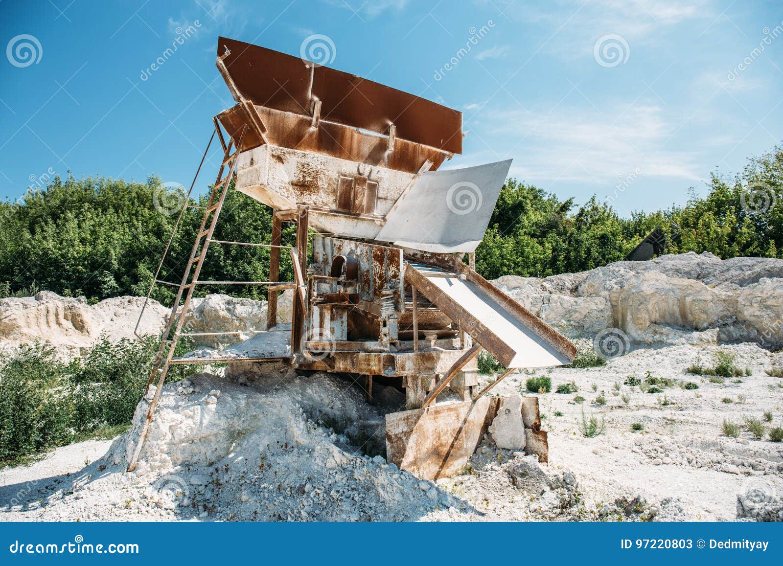 Equipment for Sorting and Loading Ore in a Quarry Stock Image - Image ...