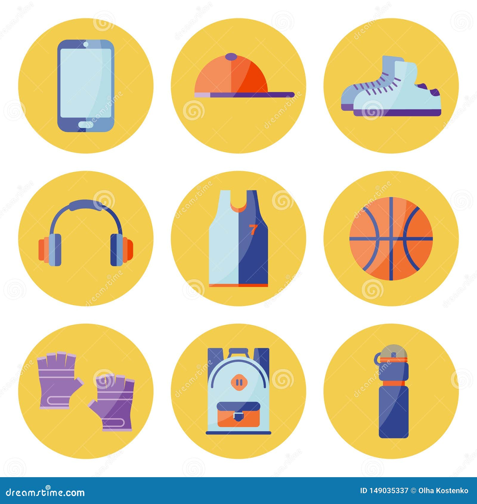 Equipment for Summer Relax. Sport Elements Set Stock Vector ...