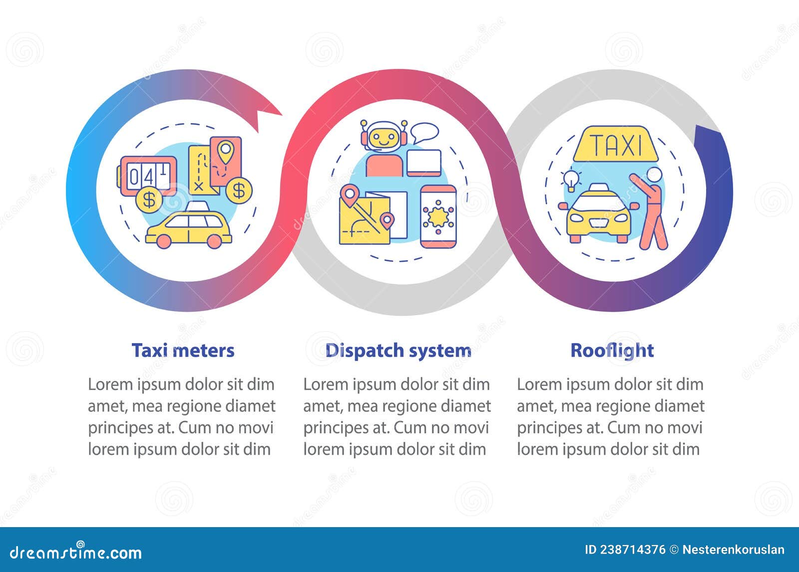 Equipment for Taxi Business Loop Infographic Template Stock Vector ...