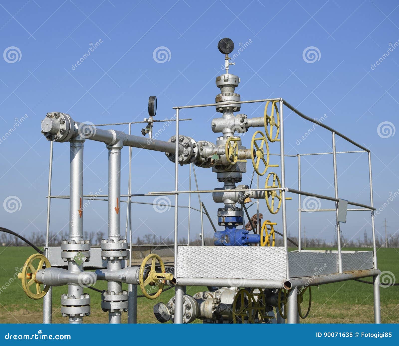 The Equipment and Technologies on Oil Fields. Oil Well Stock Photo ...