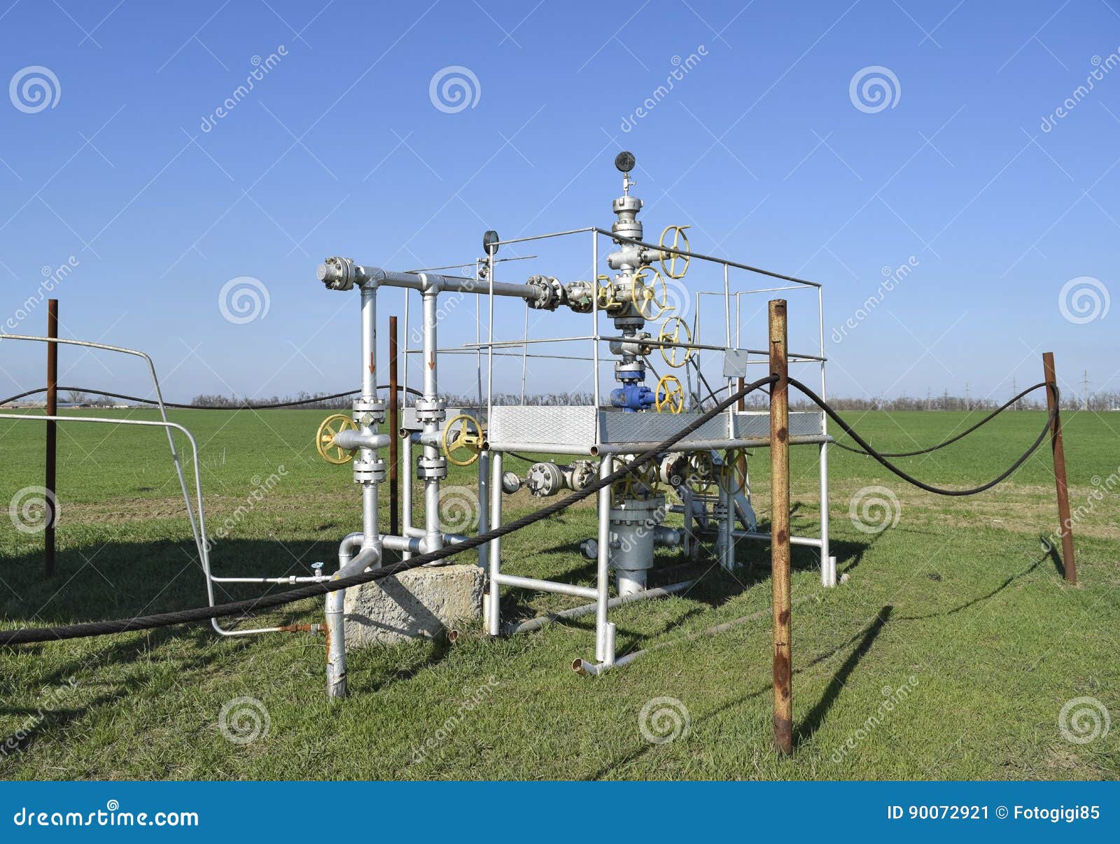 The Equipment and Technologies on Oil Fields. Oil Well Stock Image ...