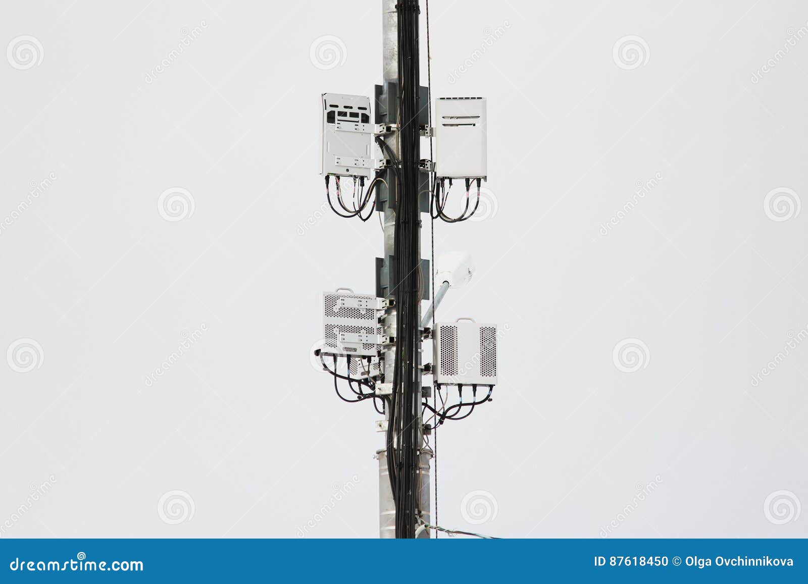 Equipment for Telecommunications and Satellite Dishes on the Tower ...